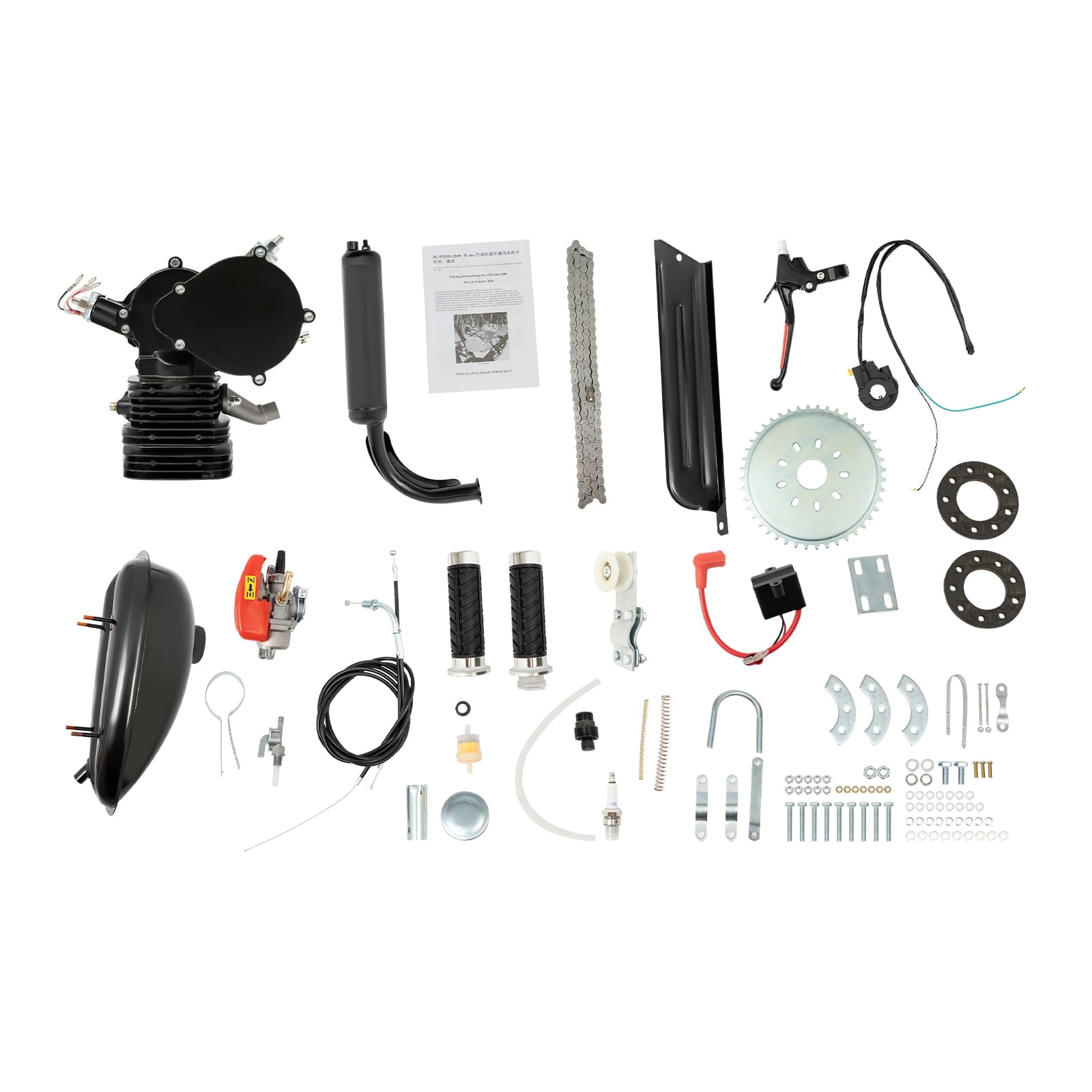 Miumaeov 110cc Bicycle Engine Kit 2-Stroke Gas Motorized Bicycle ...