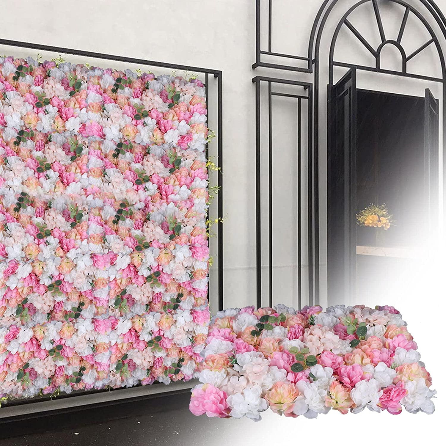 Miumaeov 12 Pack Artificial Fake Flower Panel Hydrangea Wall Panel ...