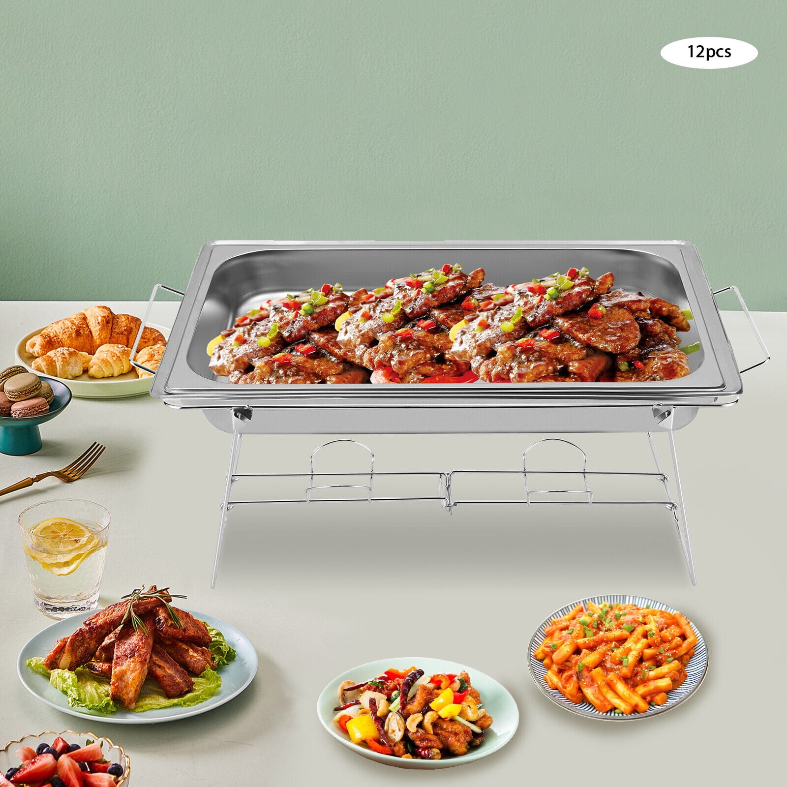 Miumaeov Buffet Wire Racks, 12 Pack Foldable Grill Stands, Chrome ...