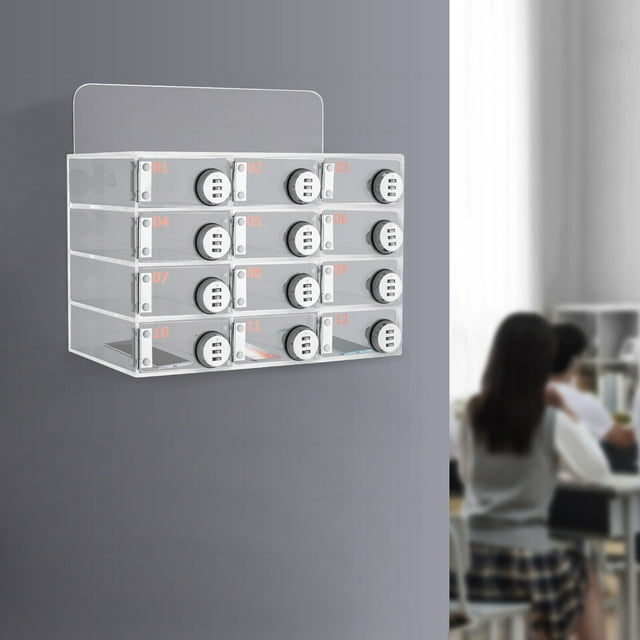 Miumaeov 12 Slots Cellphone Storage Locker+Combination Lock, Wall ...