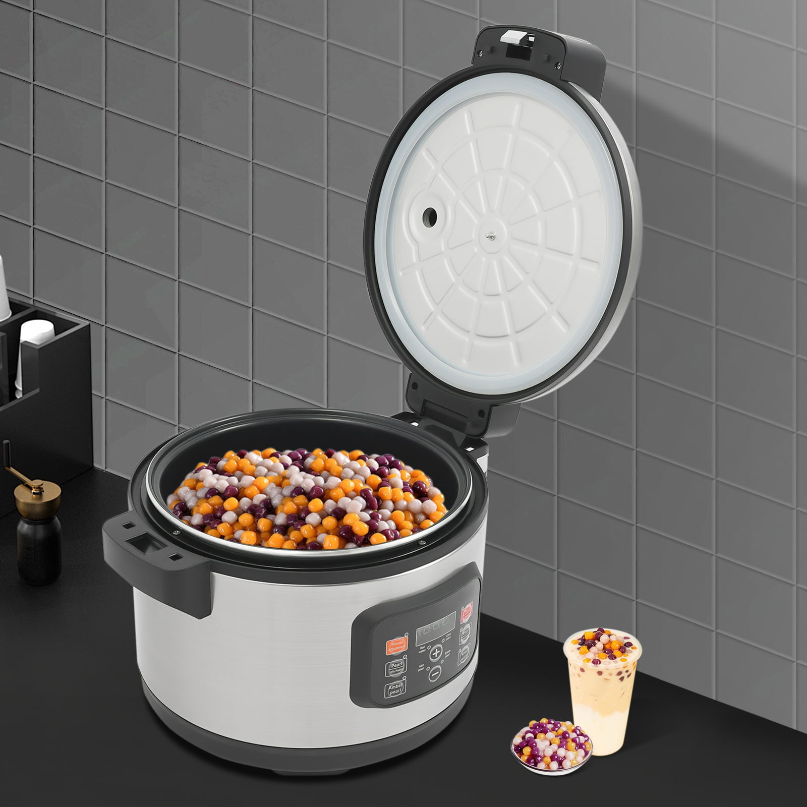 Miumaeov 12L Automatic Boba Pot Tapioca Bubble Tea Pearl Maker Machine ...