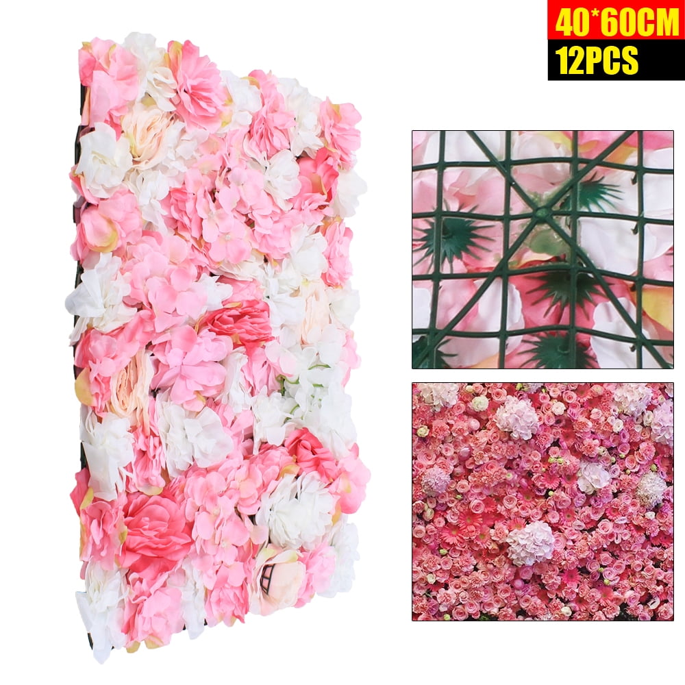 Miumaeov 12Pcs Flower Wall Panel 24"x16" 3D Artificial Flower Wall ...
