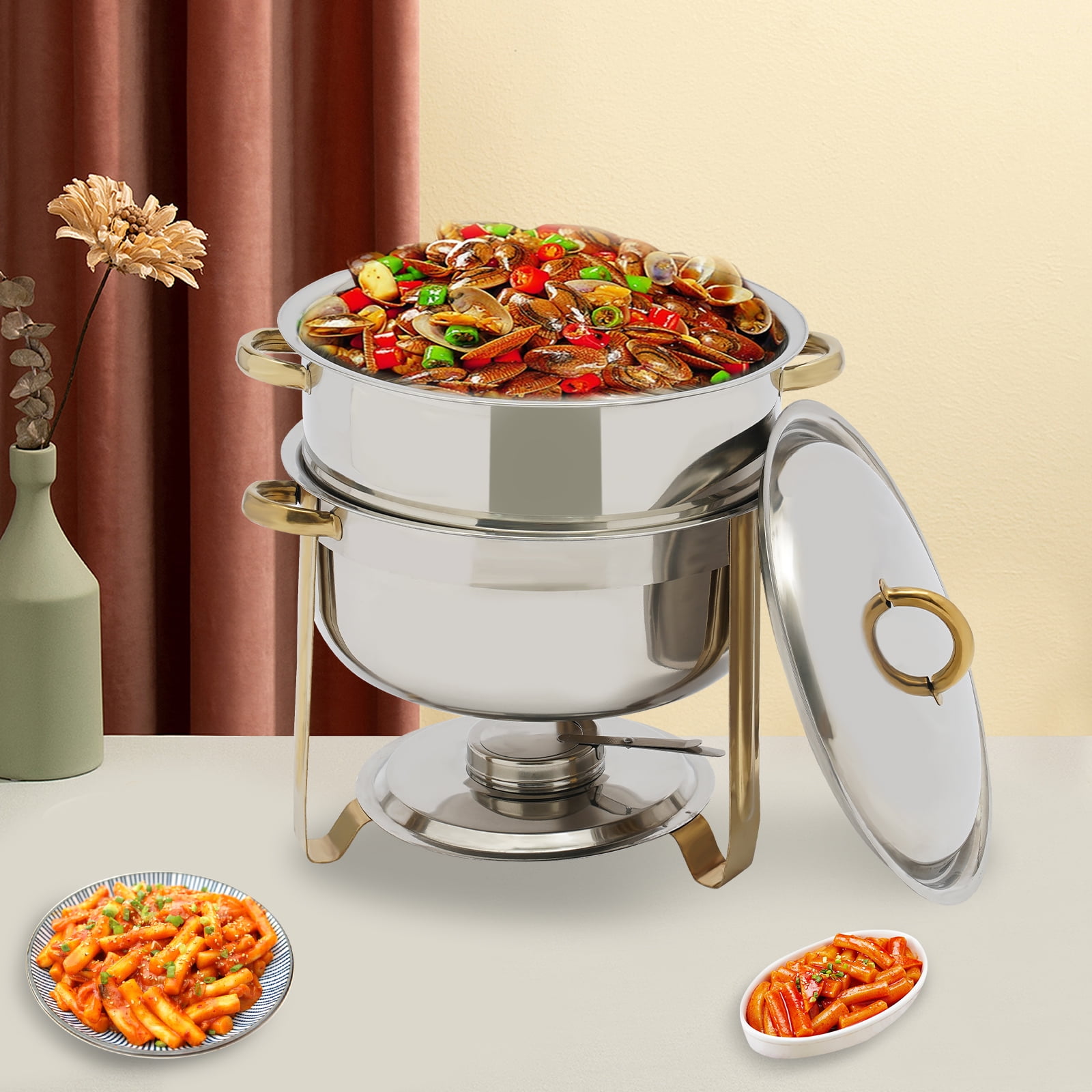 Miumaeov 14.2qt Food Warmer Container Stainless Steel Chafing Dish with ...