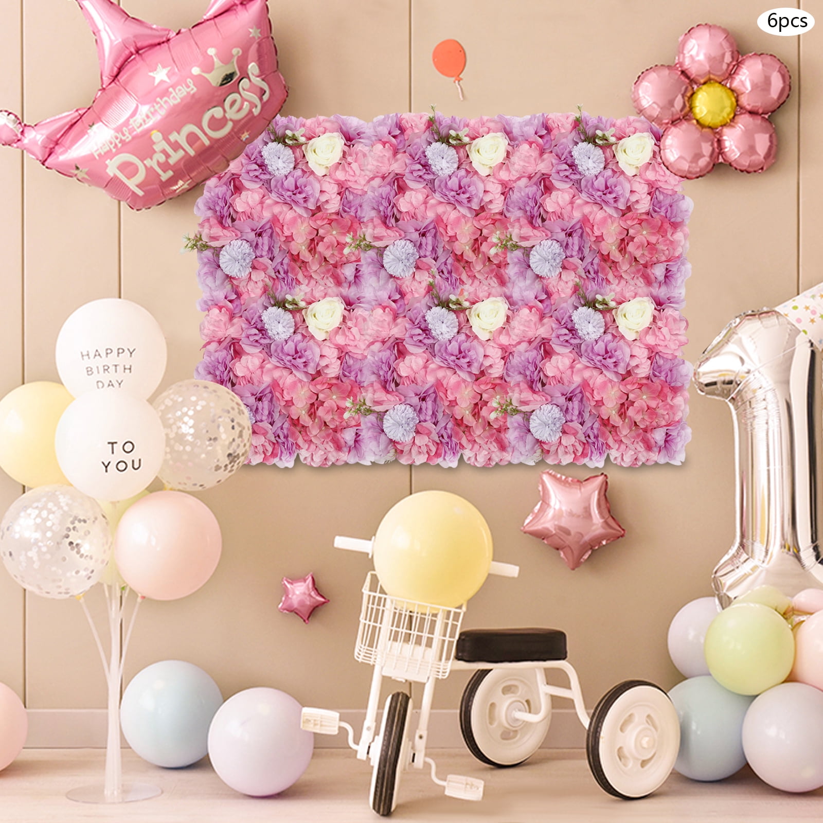 Miumaeov 15"x 15" Artificial Flower Wall Panels Silk Flower Wall Mats ...