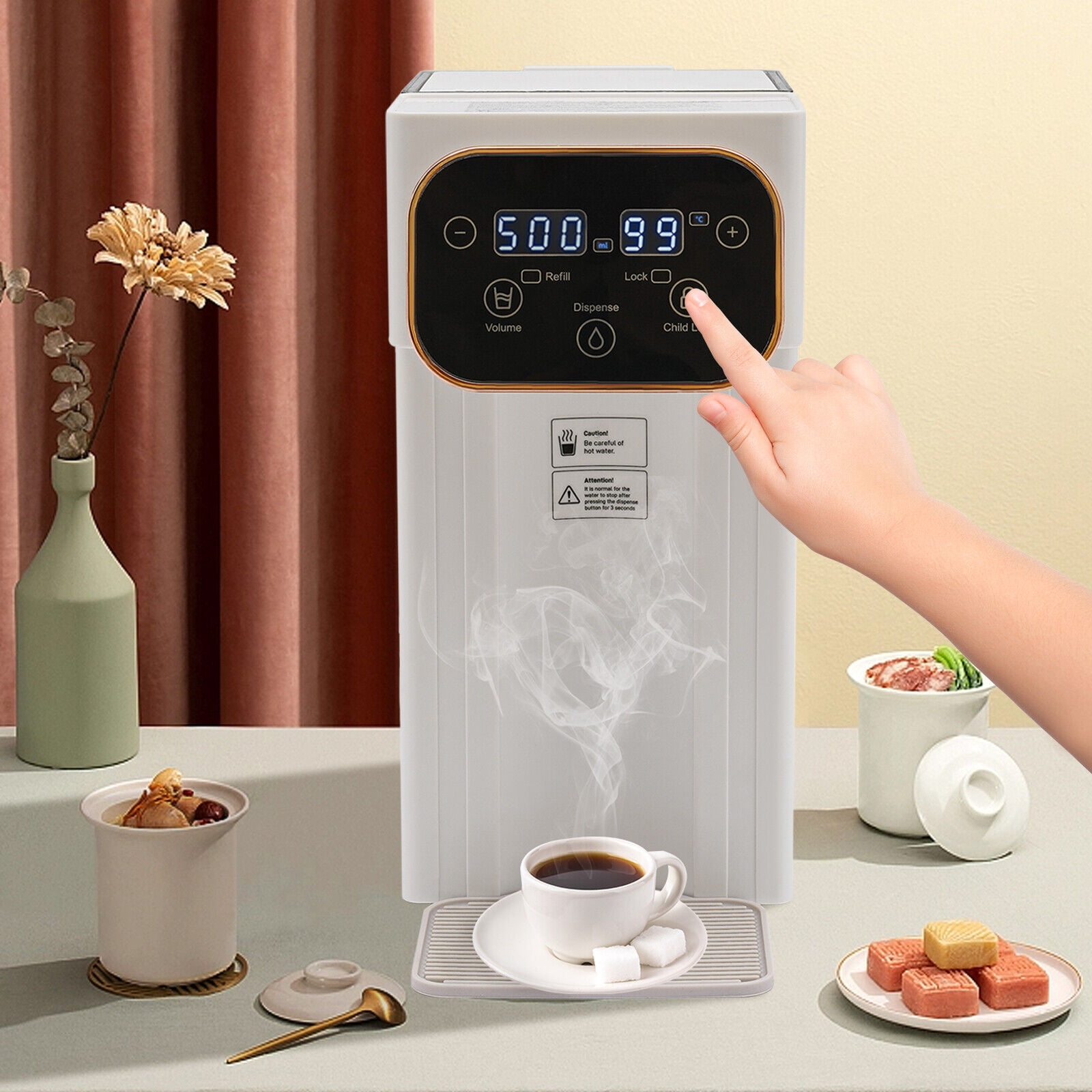Miumaeov 1500W Instant Hot Water Dispenser 3L Countertop Water ...