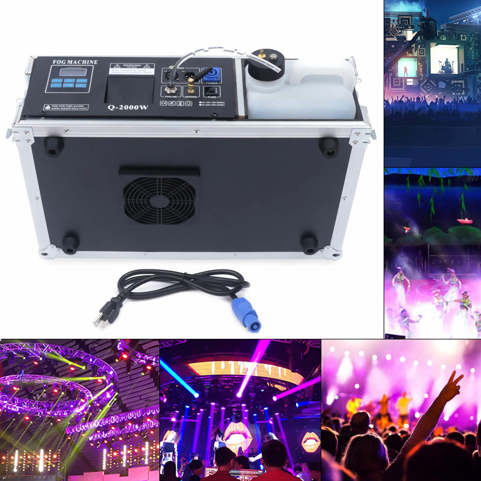 Miumaeov 1500W Stage Mist Haze Machine DJ Stage Effect Hazer Smoke Fog ...