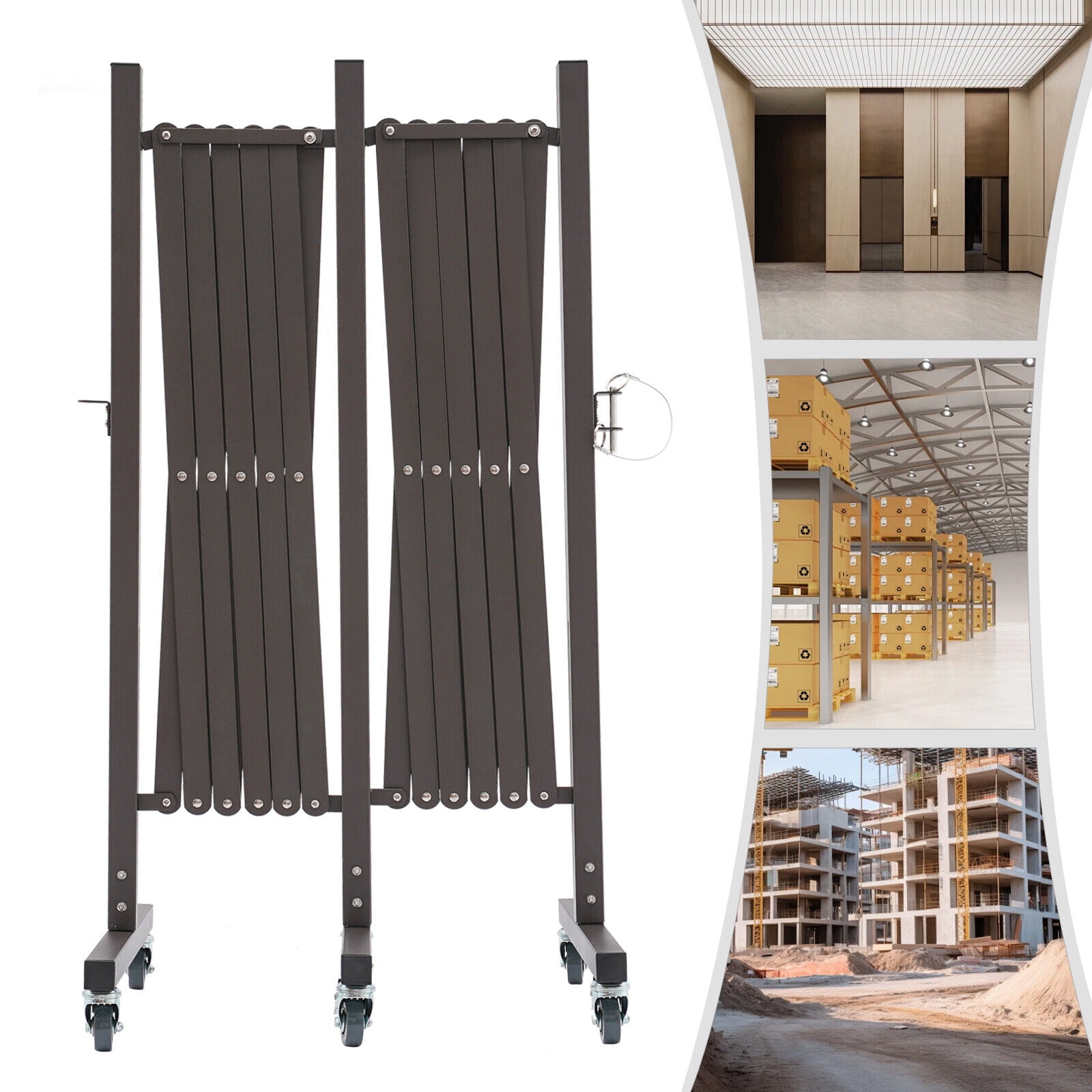 Miumaeov 16.4Ft Adjustable Barrier Gate Industrial Expandable Metal ...