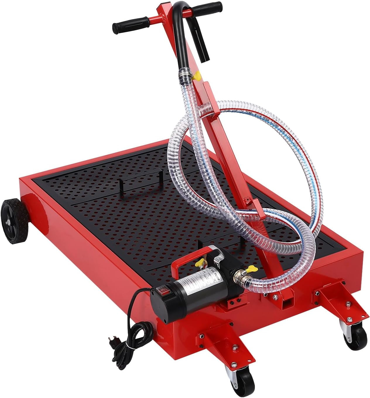 Miumaeov 17 Gallon Low Profile Oil Drain Pan with Pump Oil Drain Pan ...
