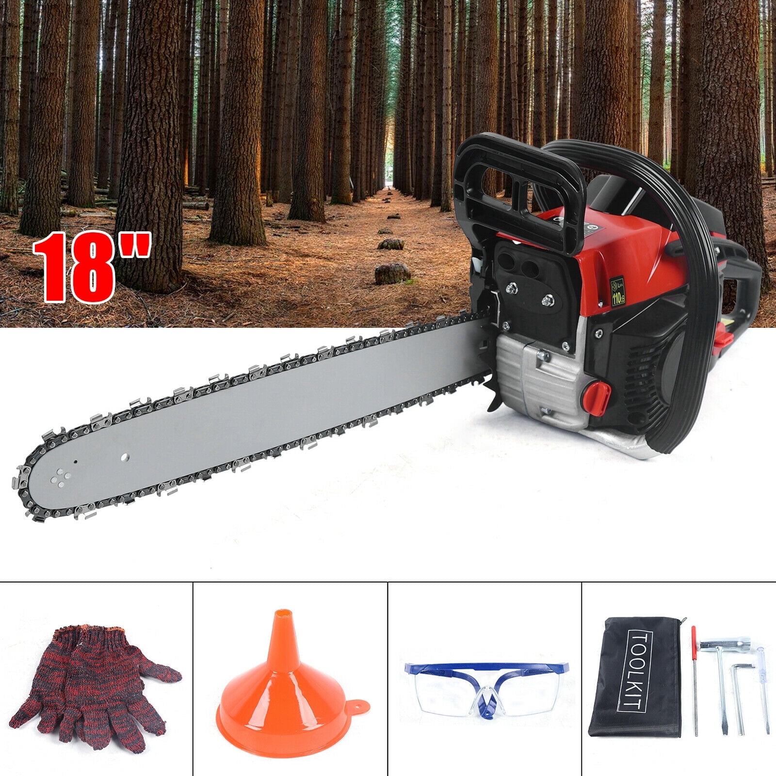 "Miumaeov 18"" Heavy Duty Gas Chainsaw, 68CC 2 Stroke Gasoline Powered ...