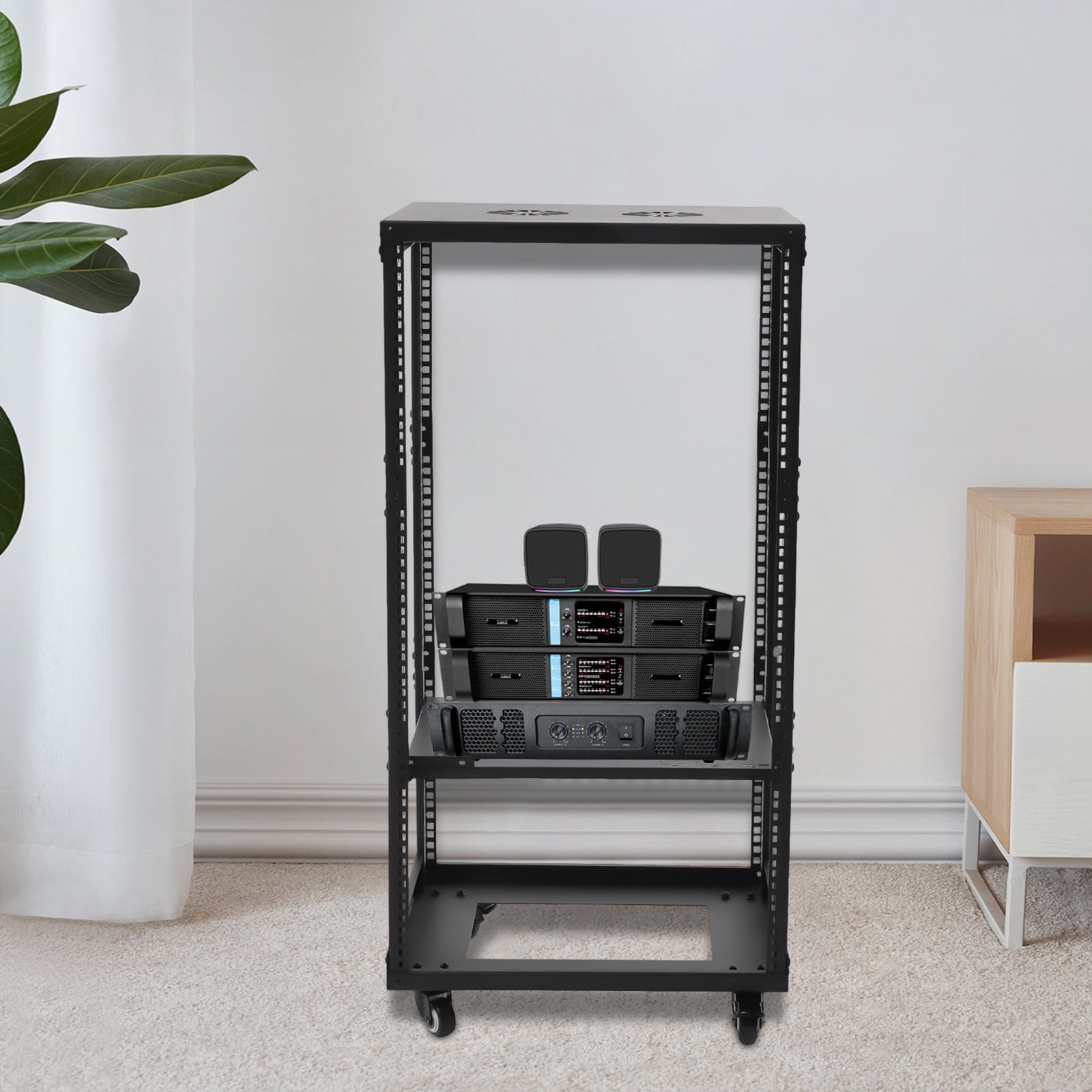 Miumaeov 18U Open Frame Server Rack - 4 Post Adjustable Mobile Network Equipment Rack - Walmart.com