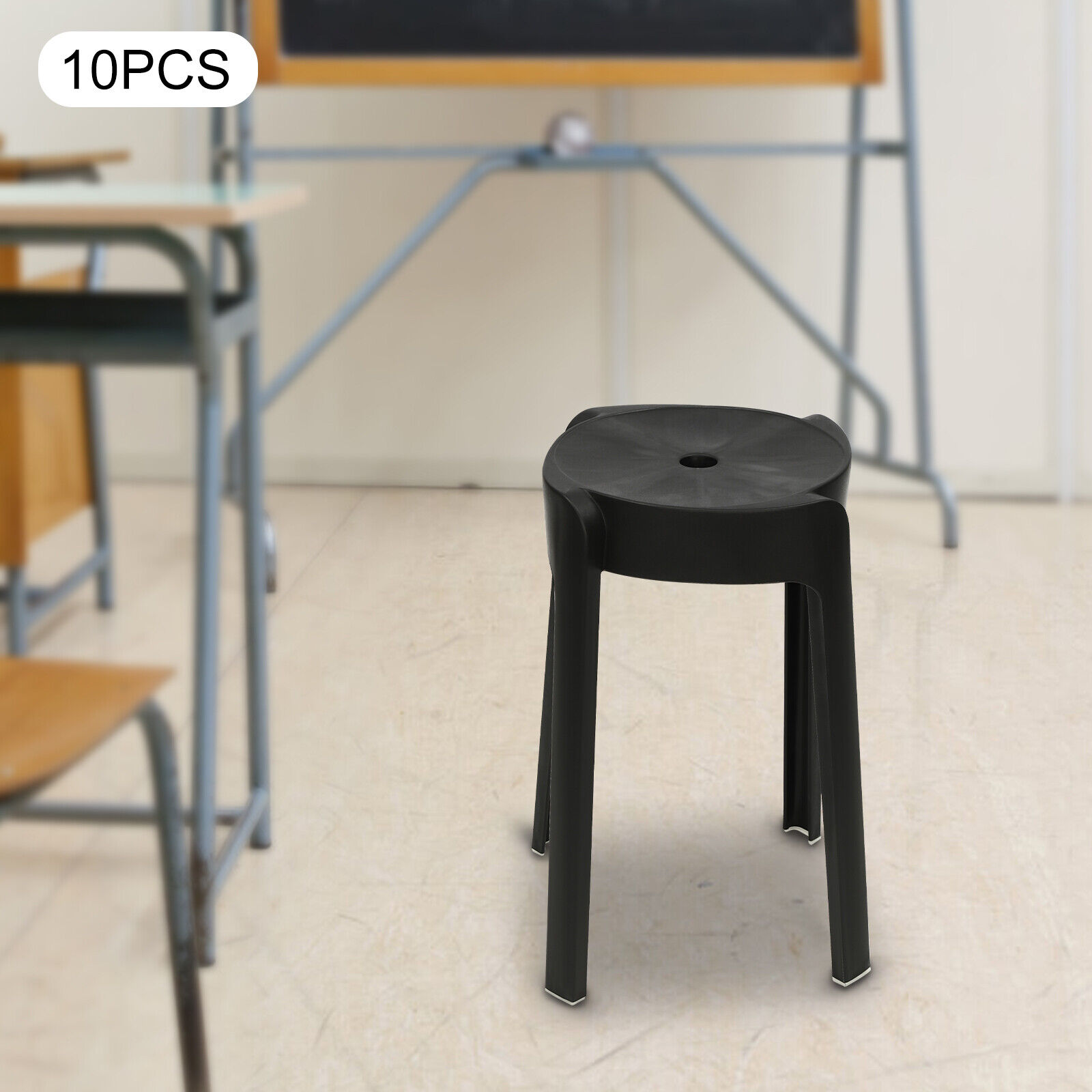 Miumaeov 18inch 10 Pack Plastic Stackable Stools 18" Stacking Portable ...