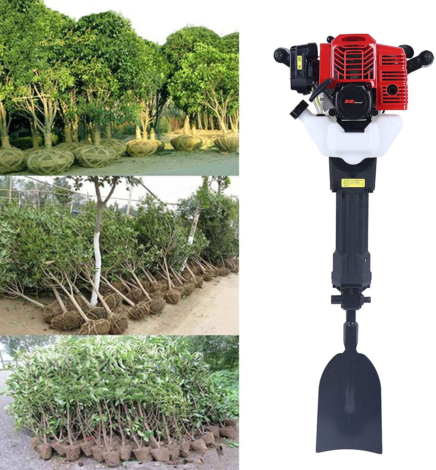 Miumaeov 1900W Portable Garden Tree Digger, 2-Stroke 52CC Gas Powered ...