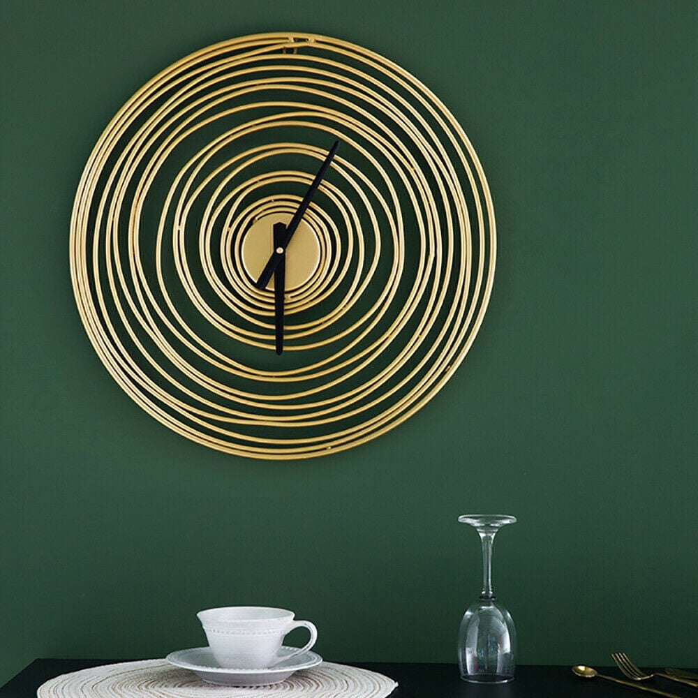 Miumaeov 19in Round Ring Large Wall Clock Silent Non-Ticking Wood Clock ...