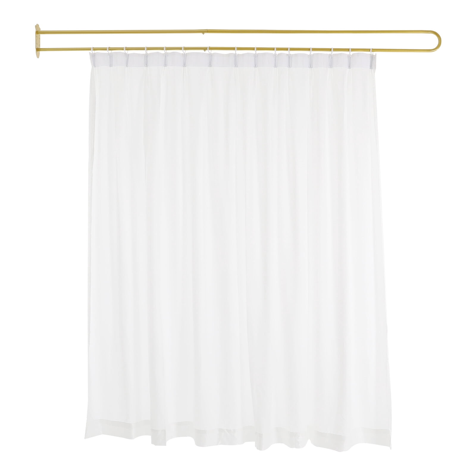 Miumaeov 2.2m Modern White Partition Curtain With U-Shape Bracket ...