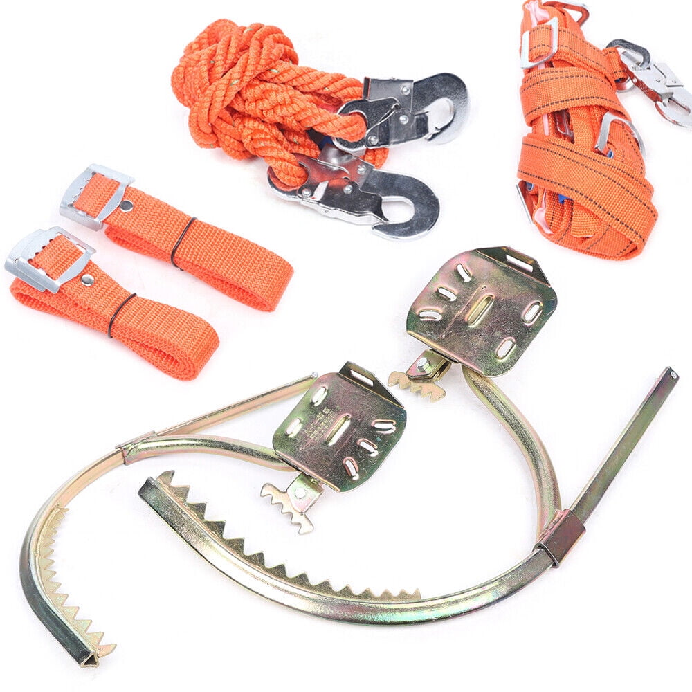 Miumaeov 2-Gear Tree Climbing Spike Set Pole Climbing Spurs with Safety ...