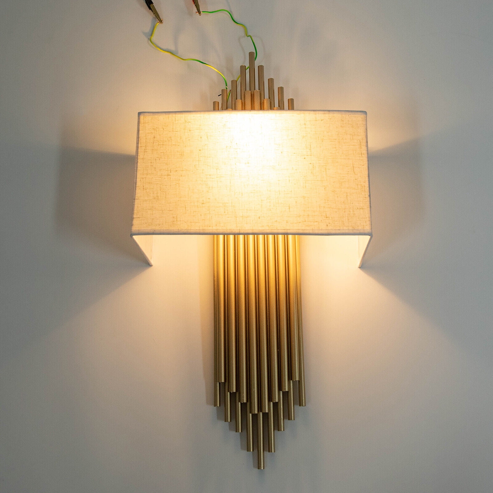 Miumaeov 2 Heads Wall Light Cube Indoor Wall Sconce Lamp with Fabric ...
