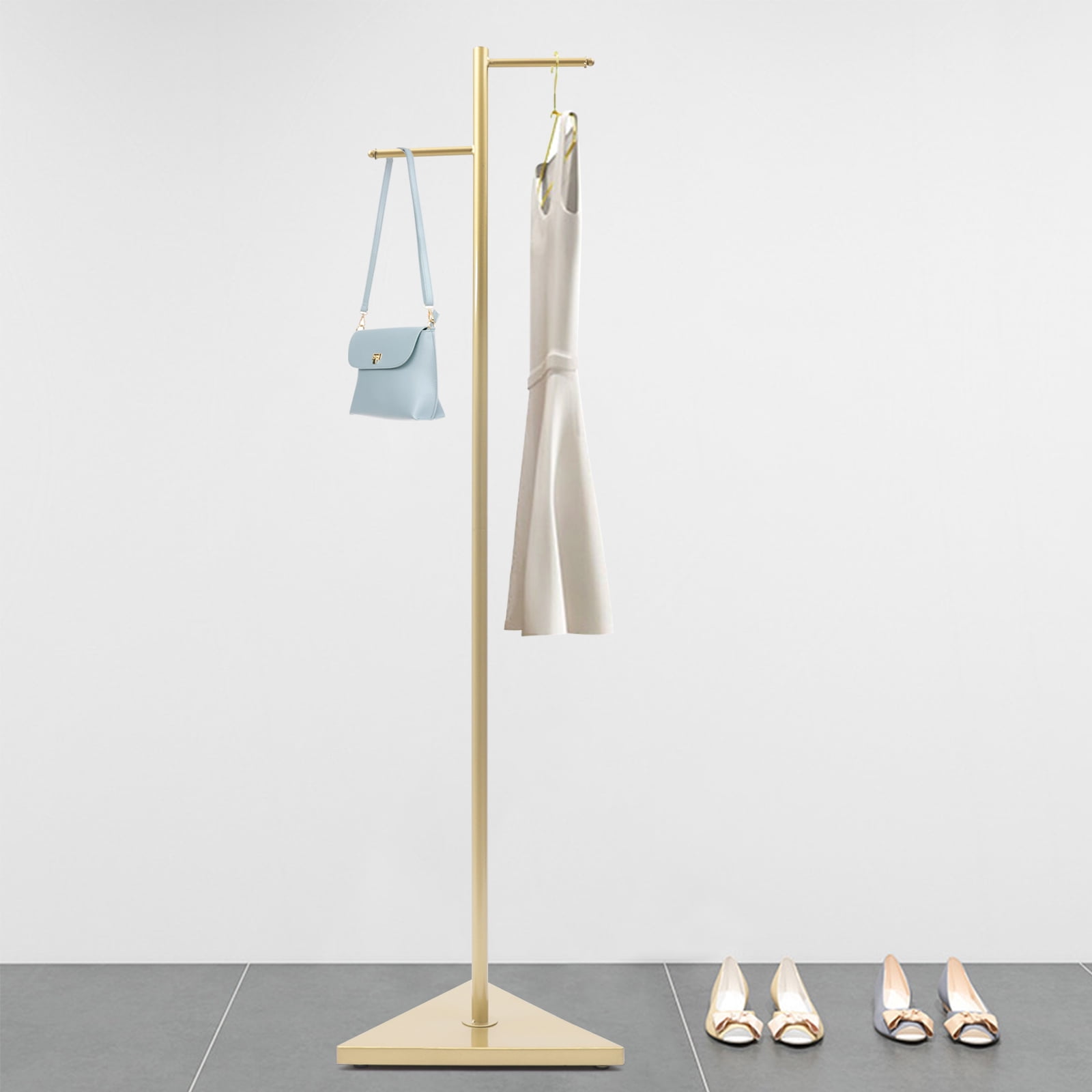 Miumaeov 2 Hooks Gold Coat Rack Freestanding Coat Hanger Stand Shelf ...