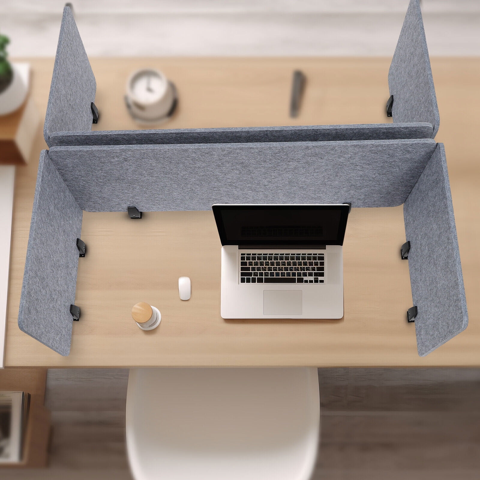 Miumaeov 2 Pack Acoustic Desk Divider 47 x 16" No Drilling Clamp-On ...