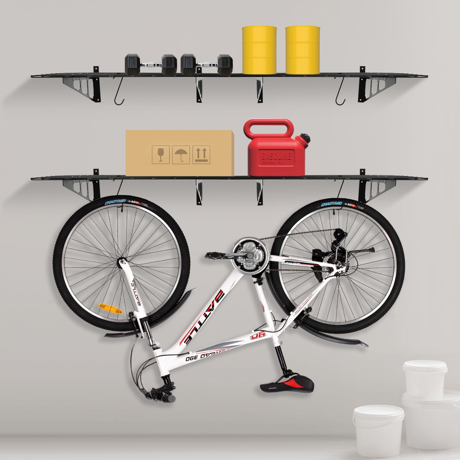 Miumaeov 2 Packs 72"*24" Garage Wall Shelf Black Garage Storage ...