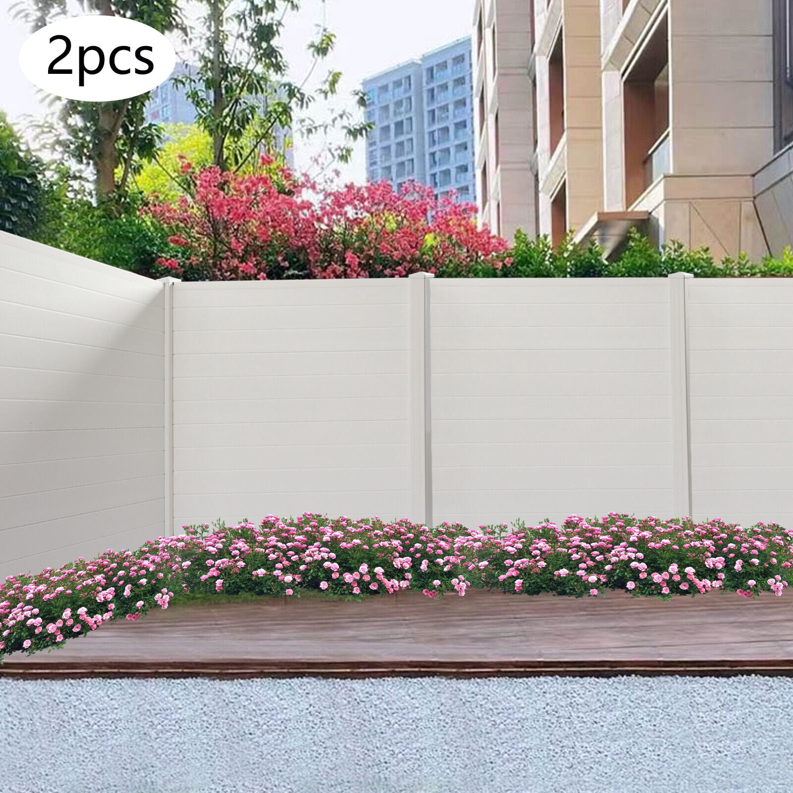Miumaeov 2 Panels Outdoor Picket Fence Privacy Fence Screen Covering ...