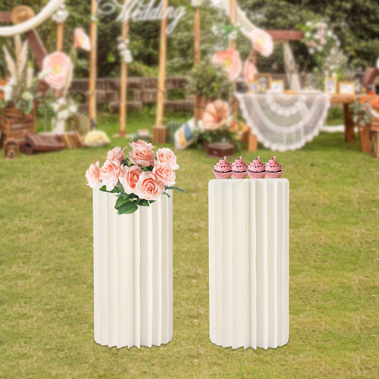 Miumaeov 2 Pcs 23.6in Flower Vase Flowers Stand for Party Wedding ...