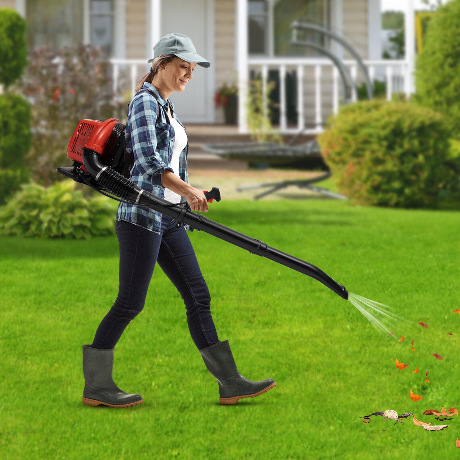 Miumaeov 2-Stroke Backpack Leaf Blower Gas Powered Nylon Snow Blower ...