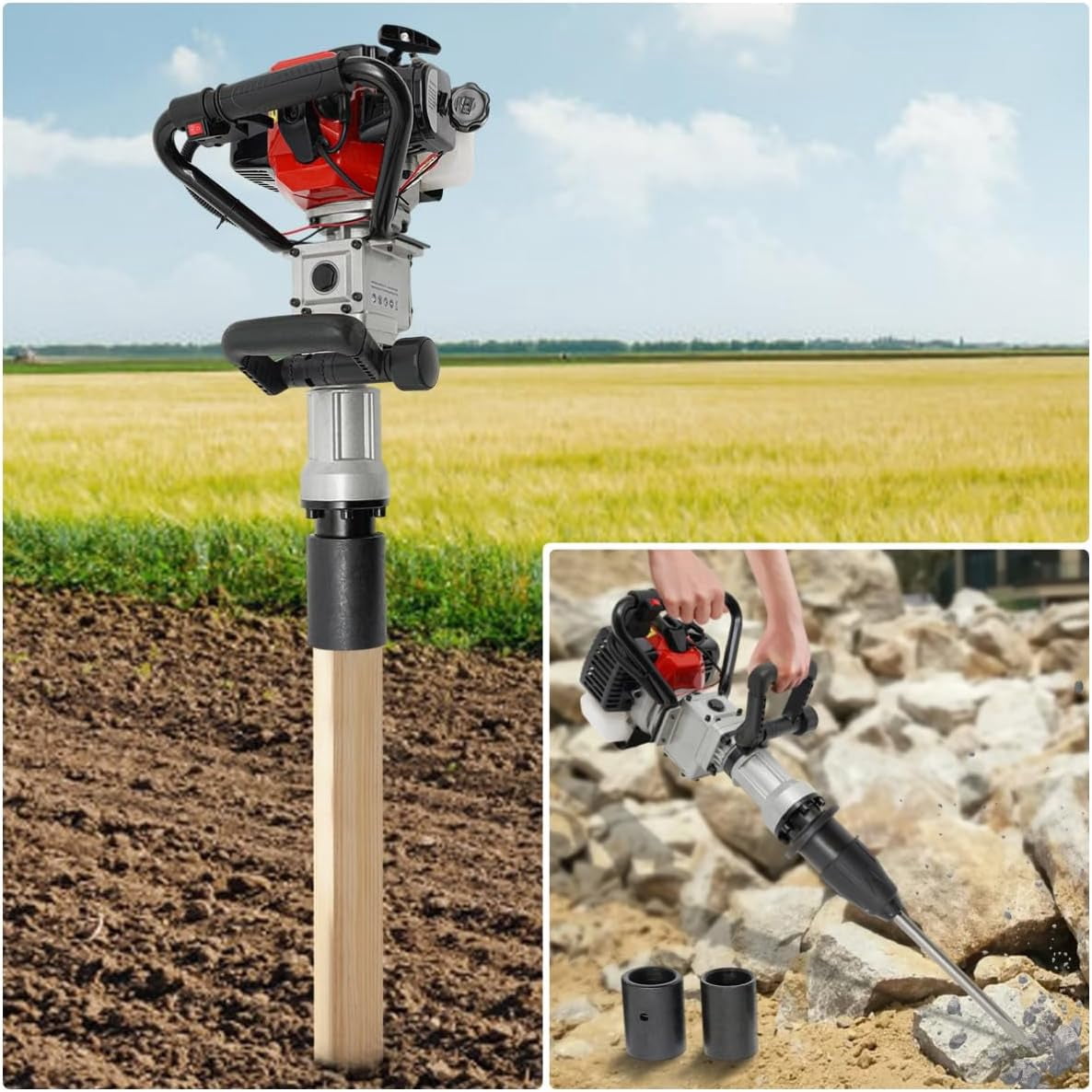 Miumaeov 2-Stroke Gas Powered T Post Driver 32.7CC 1000W Gas Powered ...