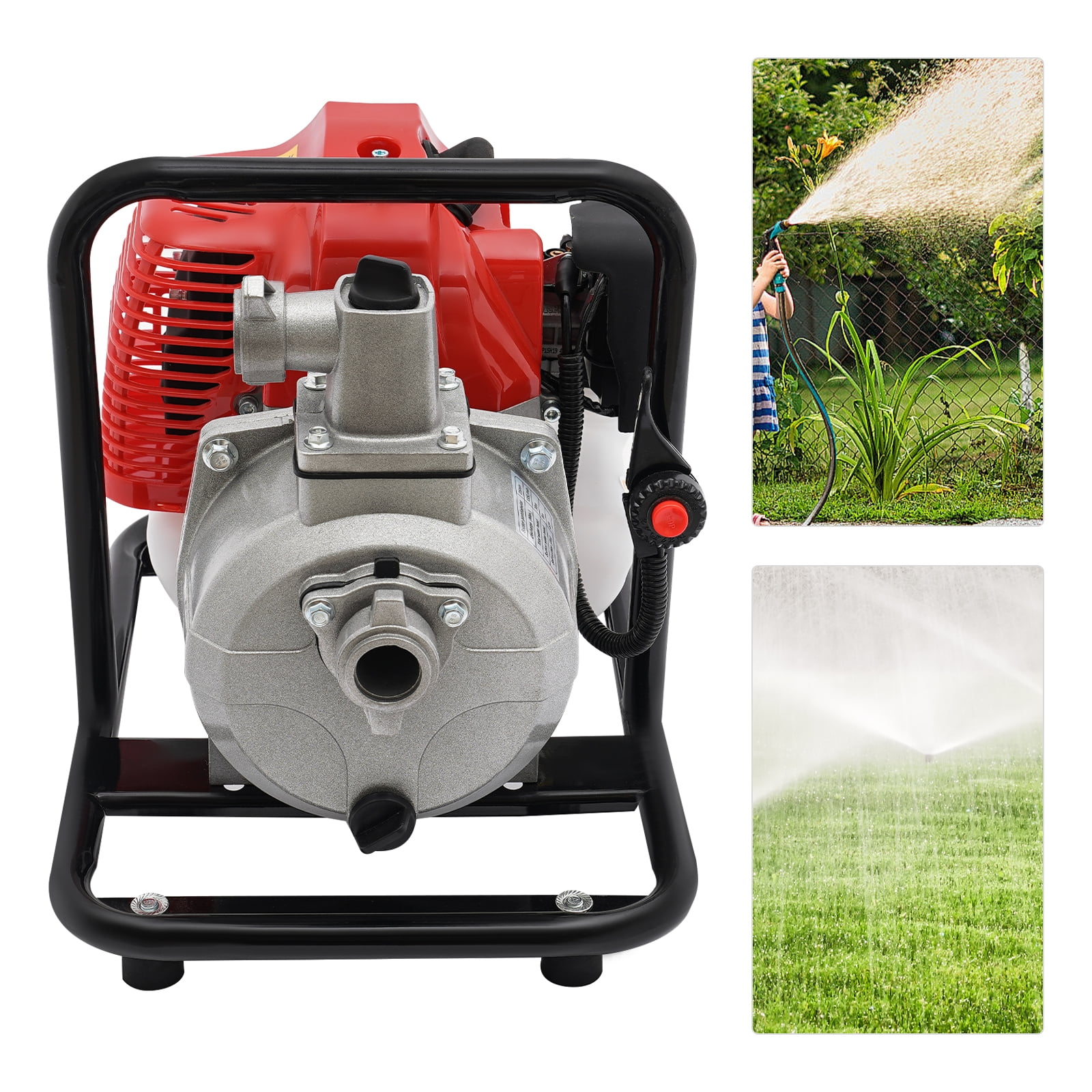 Miumaeov 2 Stroke Gasoline Water Pump Gas-Powered Semi-Trash Irrigation ...