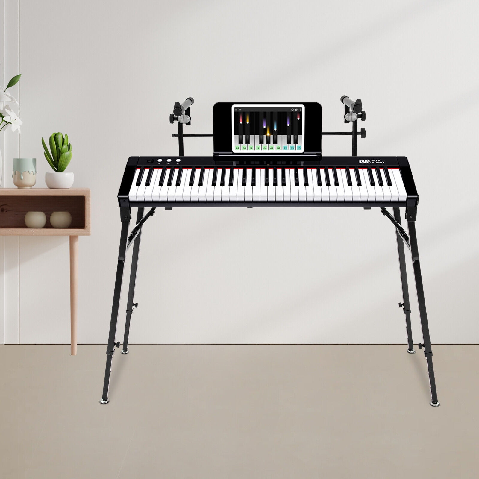 Miumaeov 2-Tier DJ Workstation Stand Portable Foldable Double DJ Table ...