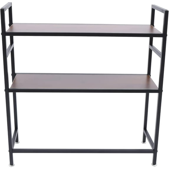 Miumaeov 2-Tier Desktop Bookshelf H-Shaped Multipurpose Wooden Computer ...