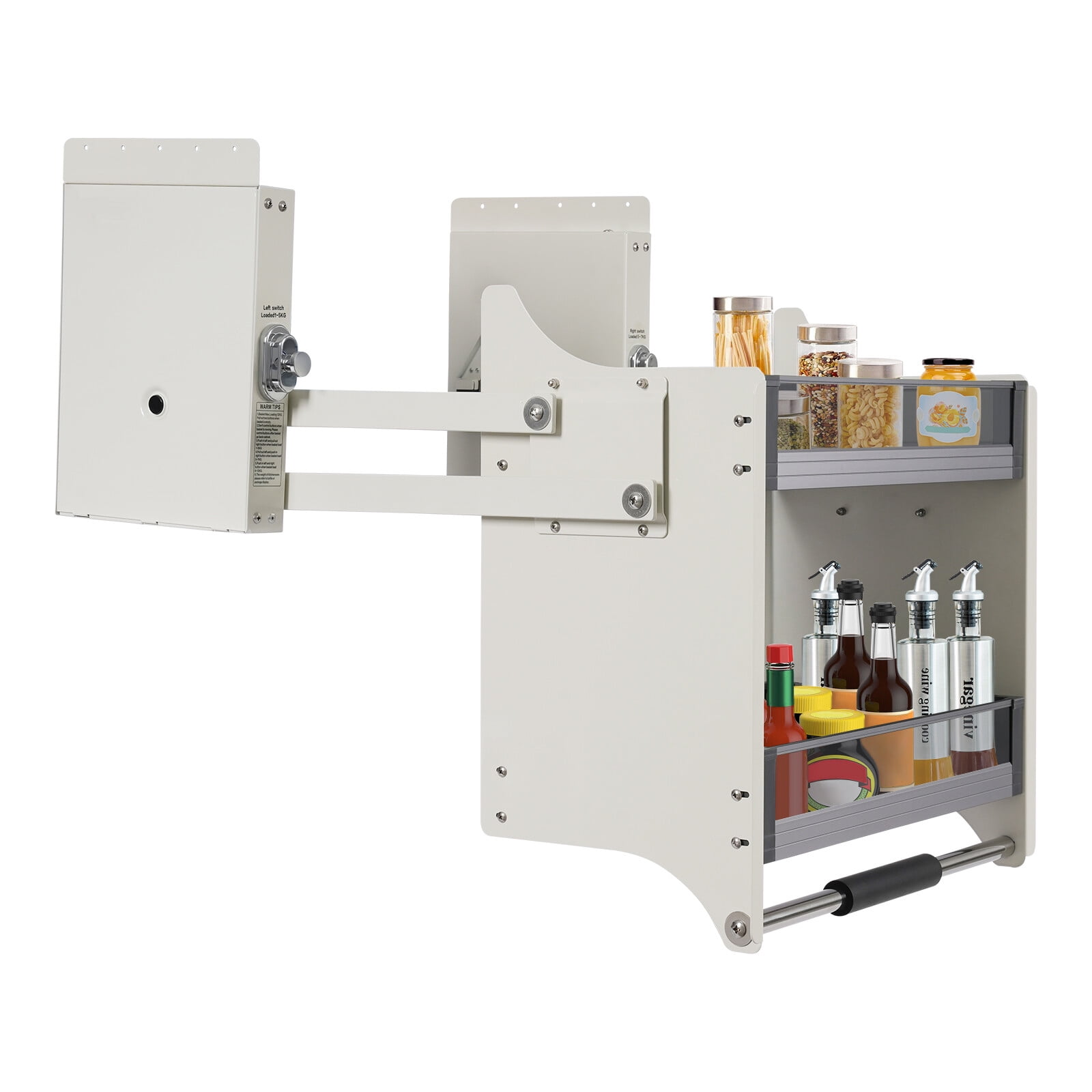 Miumaeov 2-Tier Pull Down Cabinet Organizer Pull Out Cabinet Wall Shelf ...