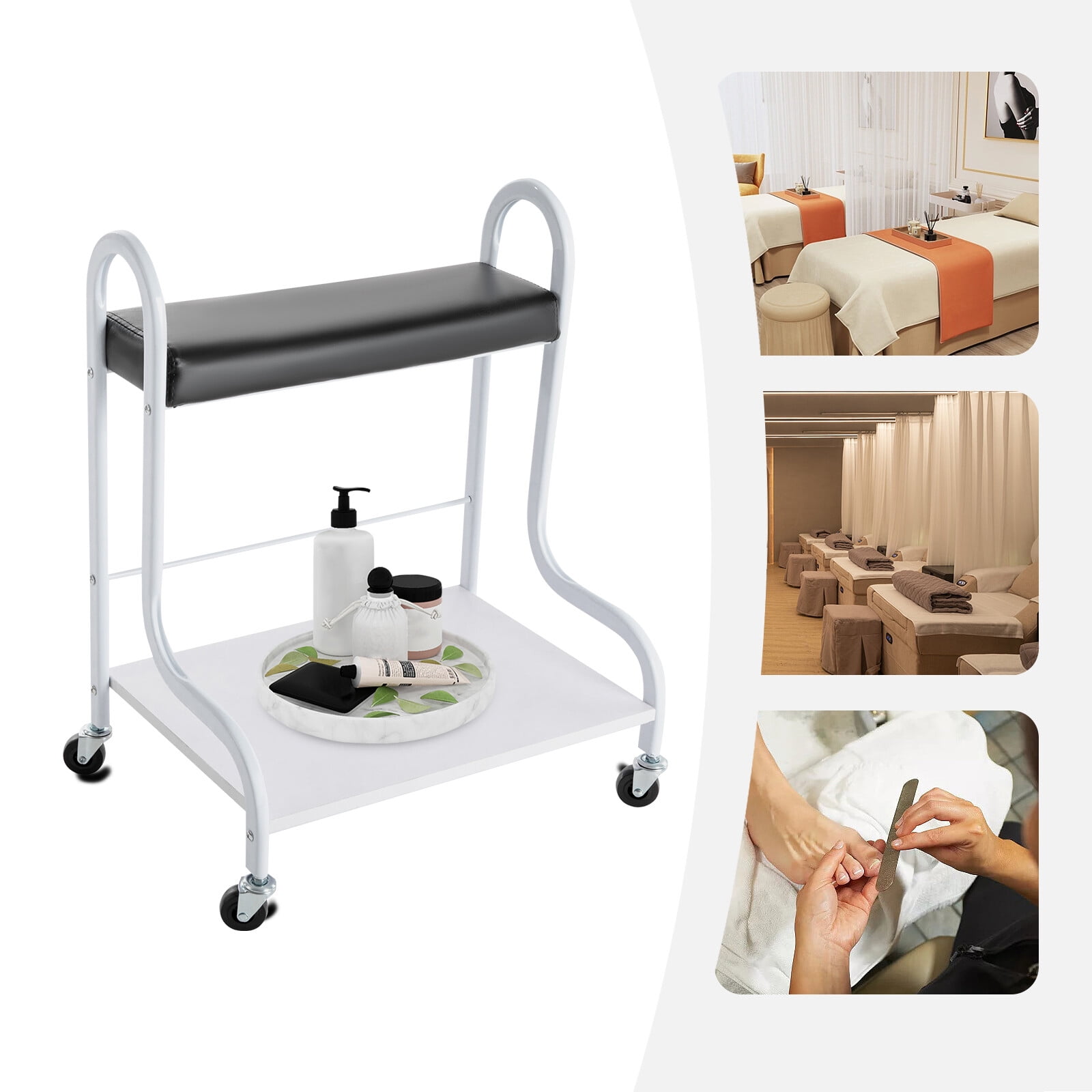 Miumaeov 2-Tiers Portable Beauty Salon Foot Bath Spa Trolley Manicure ...
