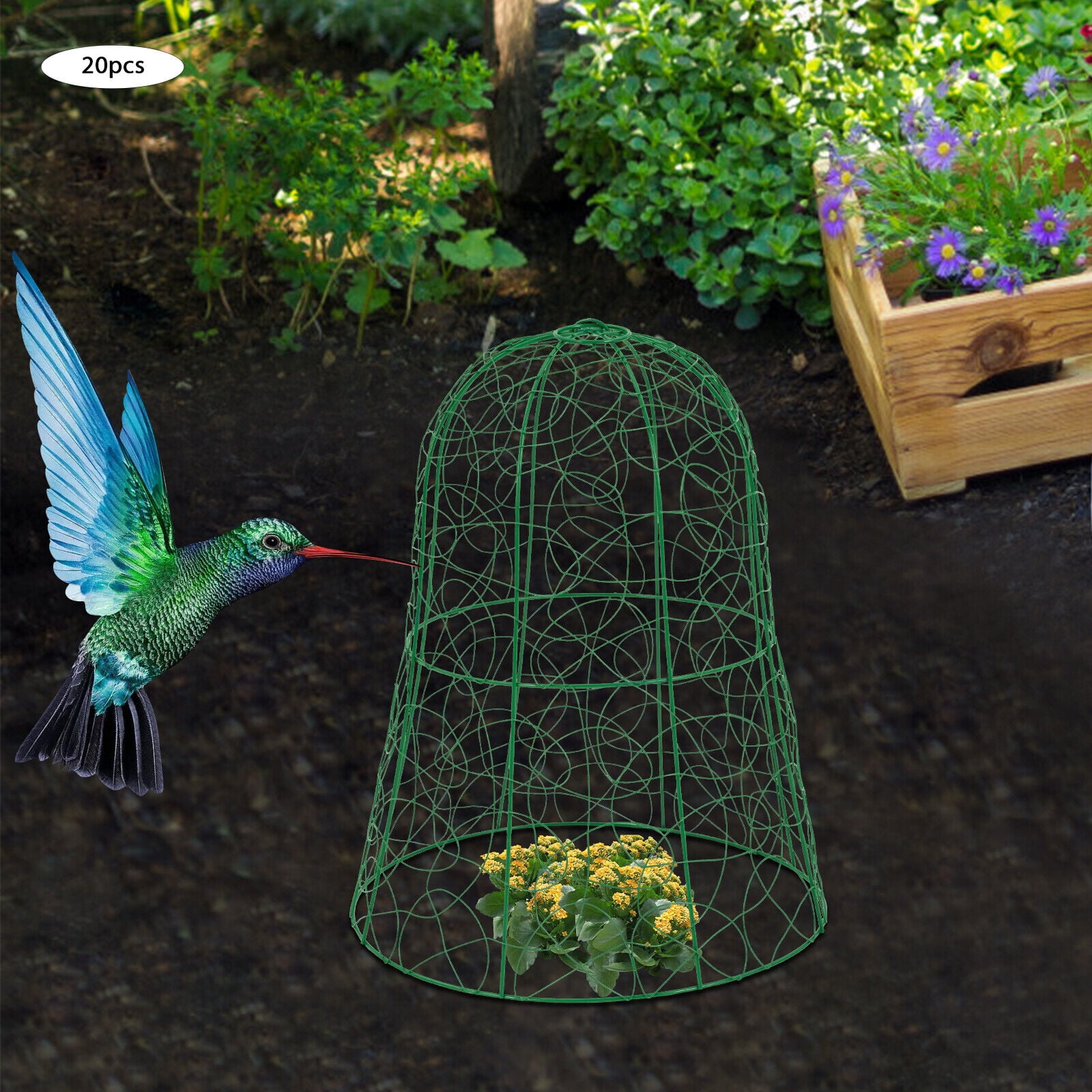 Miumaeov 20 Packs Garden Chicken Wire Cloche 13" x 16" Plant Protector ...