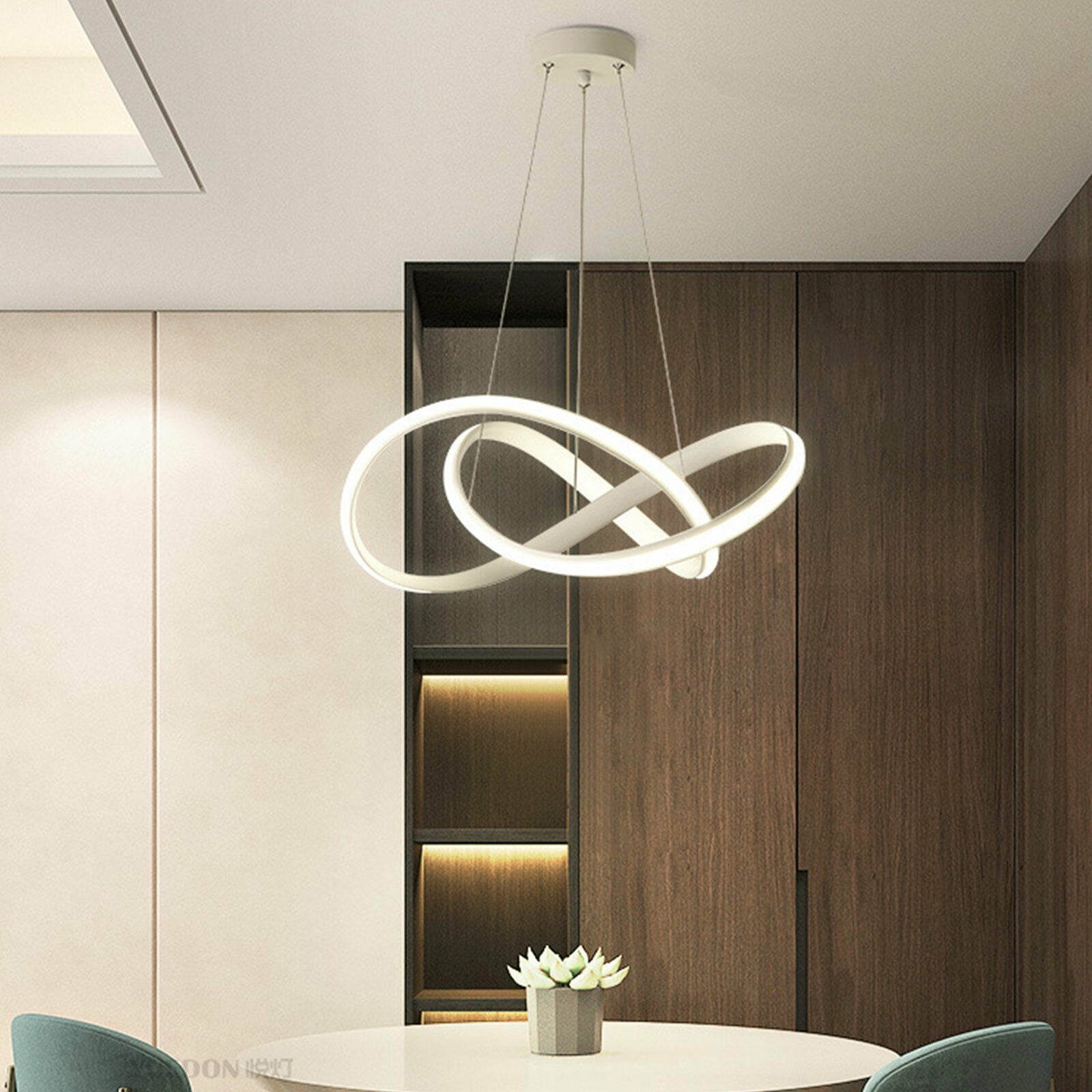 Miumaeov 20" Pendant Light with Irregular Ring Lights LED Chandelier ...