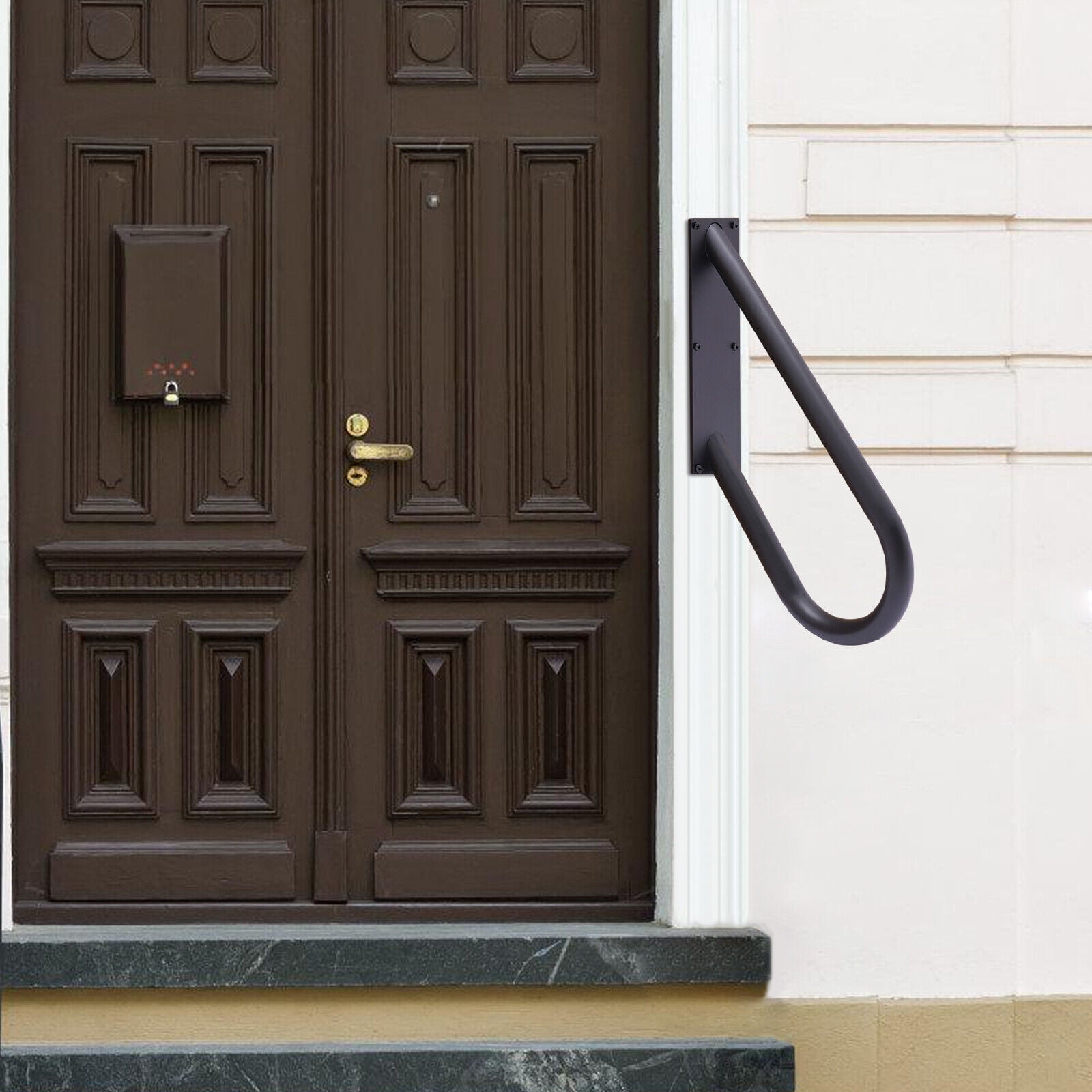 Miumaeov 20'' U-shaped Handrail Wall Mount Outdoor Stair Hand Rail Grab ...