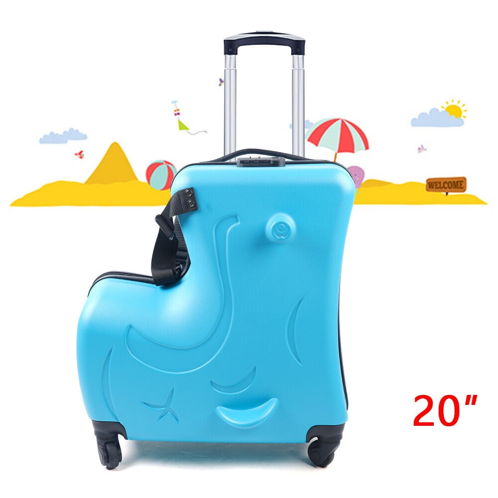 Miumaeov 20" kids Trolley Luggage Travel Ride-on Suitcase Scooter ...