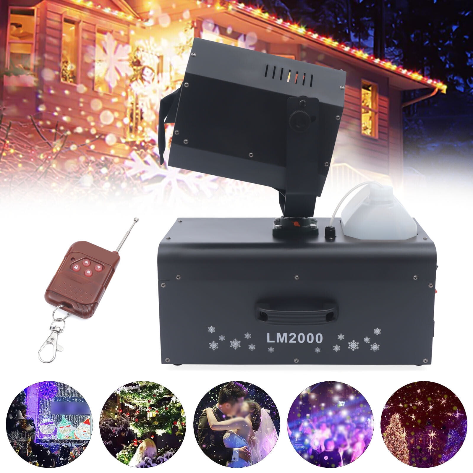 Miumaeov 2000W Snow Machine Snowflake Maker Machine Snow Jetter Stage ...