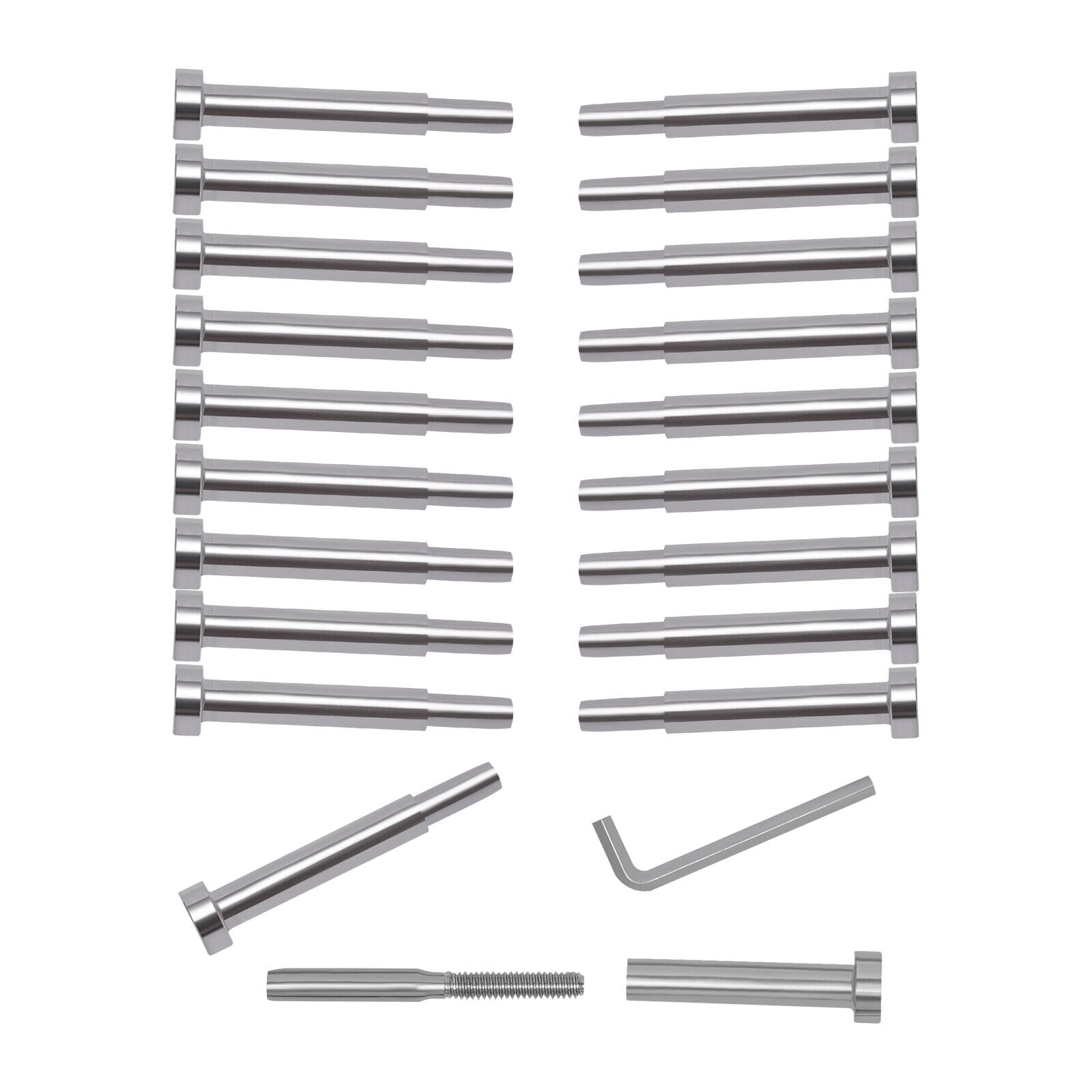 Miumaeov 20Pcs Stainless Steel Swage Threaded Tensioner End Fittings 3/ ...