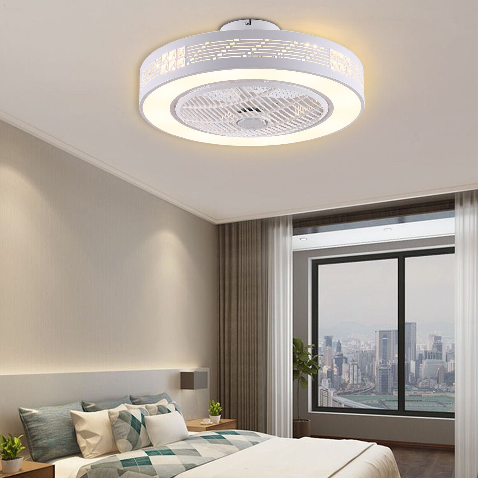 Miumaeov 22'' Modern LED Ceiling Fan Light 3-Speed 3 Blades Fan ...
