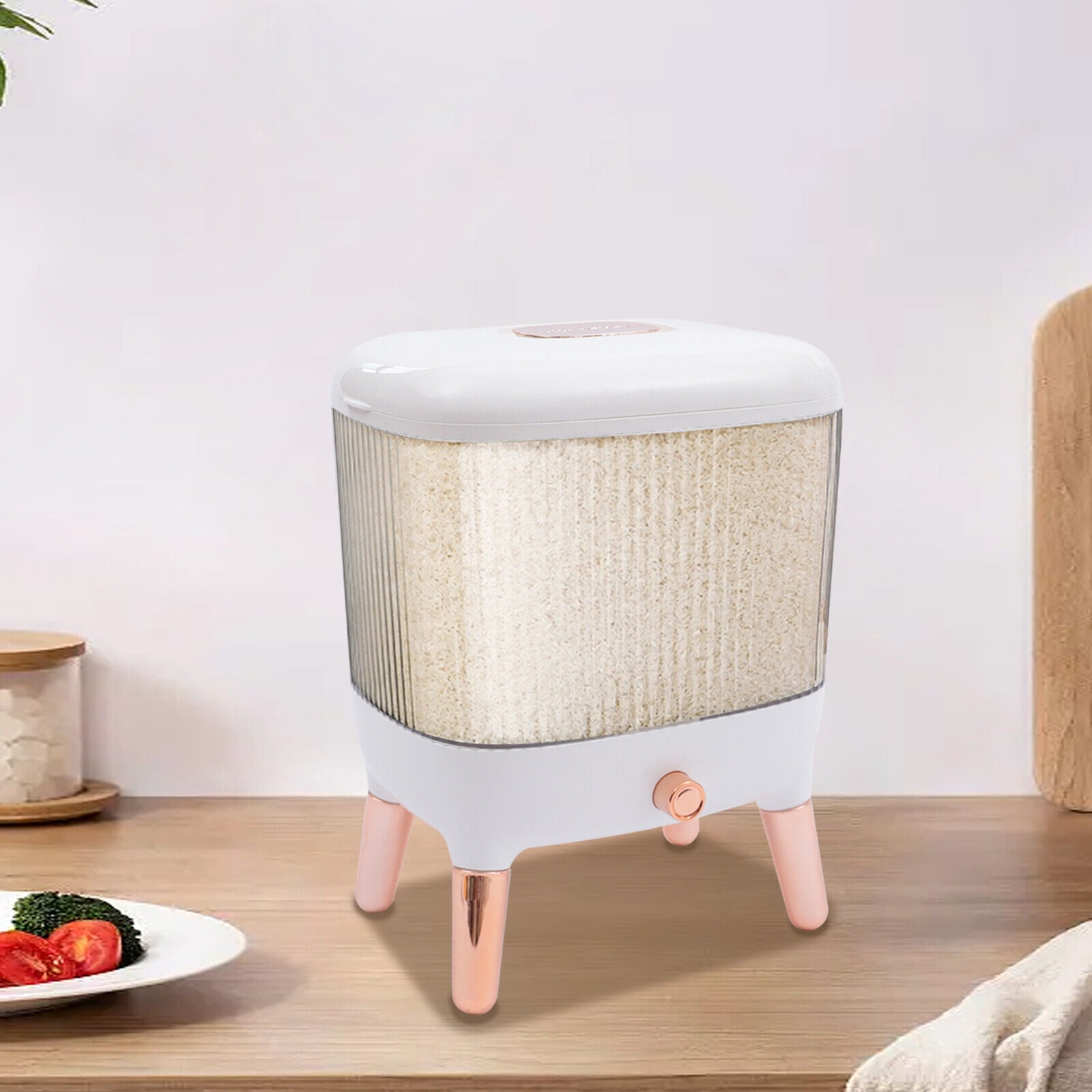 Miumaeov 22lbs Rice Dispenser with Cup Large Capacity Transparent ...