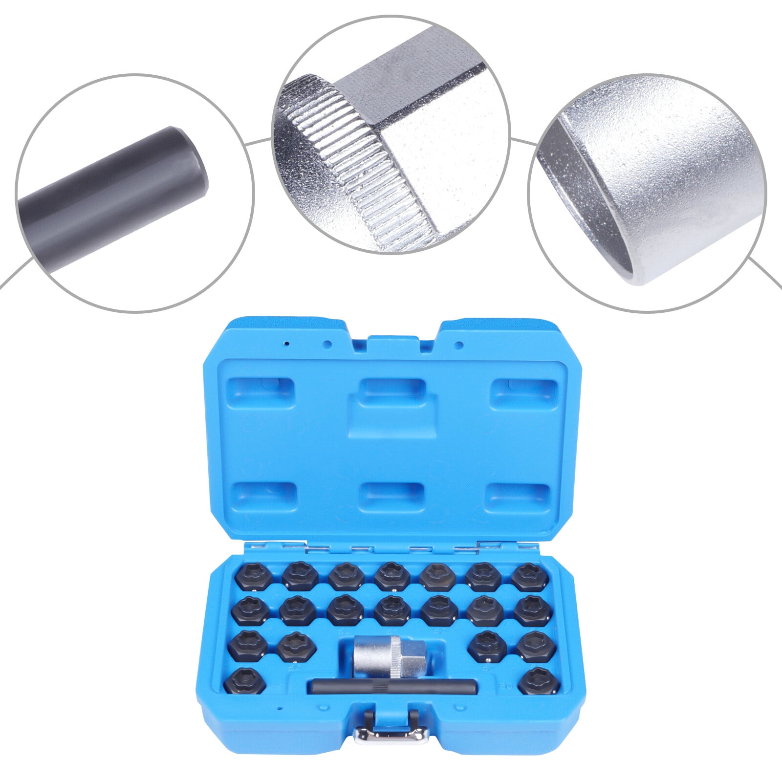 Miumaeov 22pcs Wheel Locking Lug Nut Master Key Set Lock Removal Tool ...