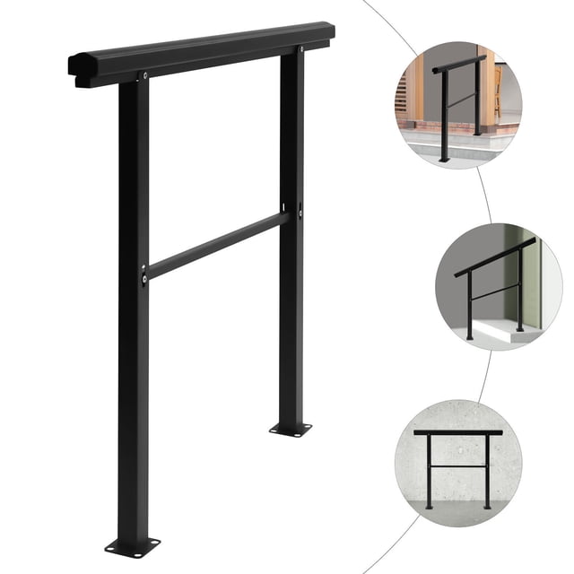 Miumaeov 23/36/44 inch Handrail for Outdoor Steps Transitional Handrail ...