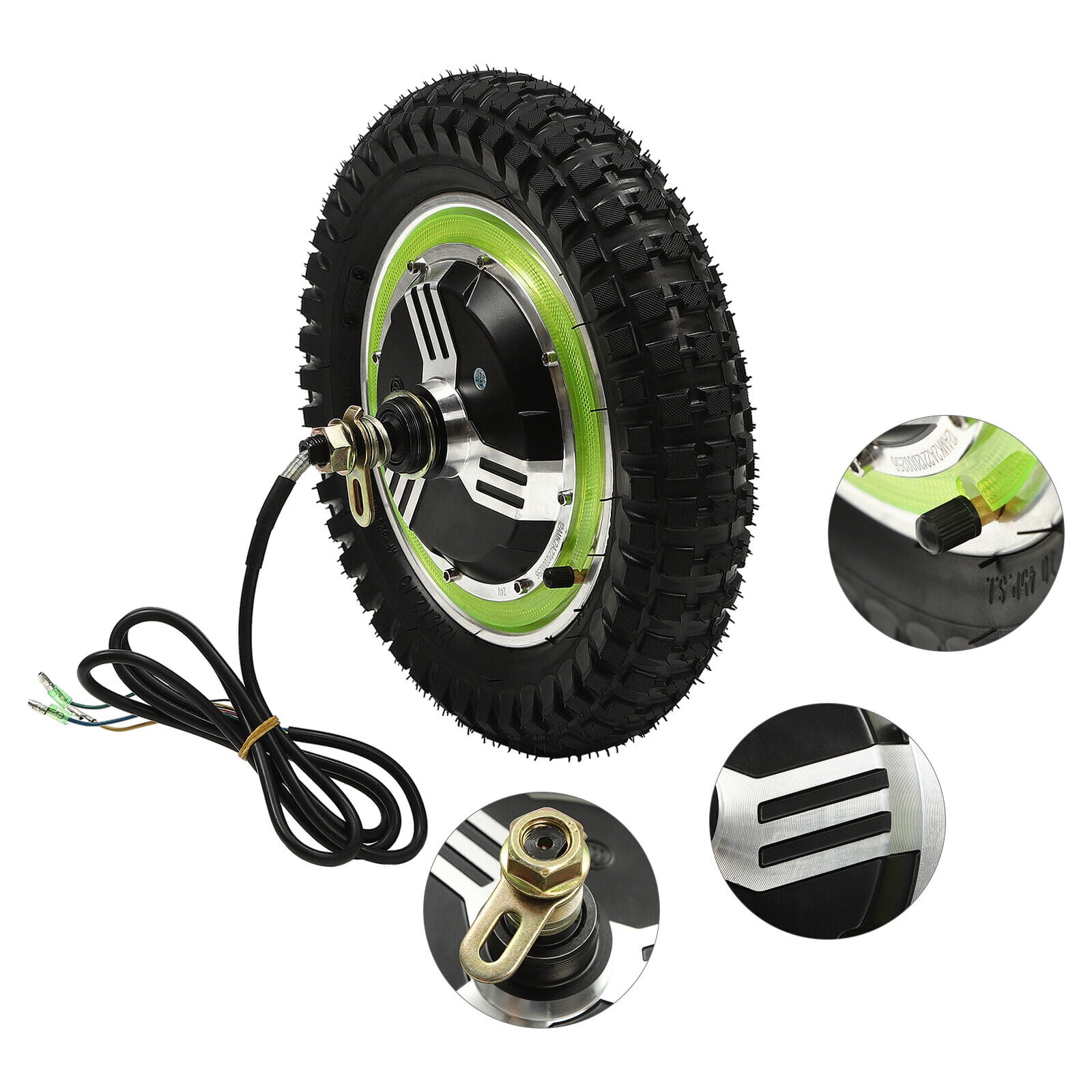 Miumaeov 24V 350W 12'' Gearless Brushless Hub Wheel Motor with Tyre ...