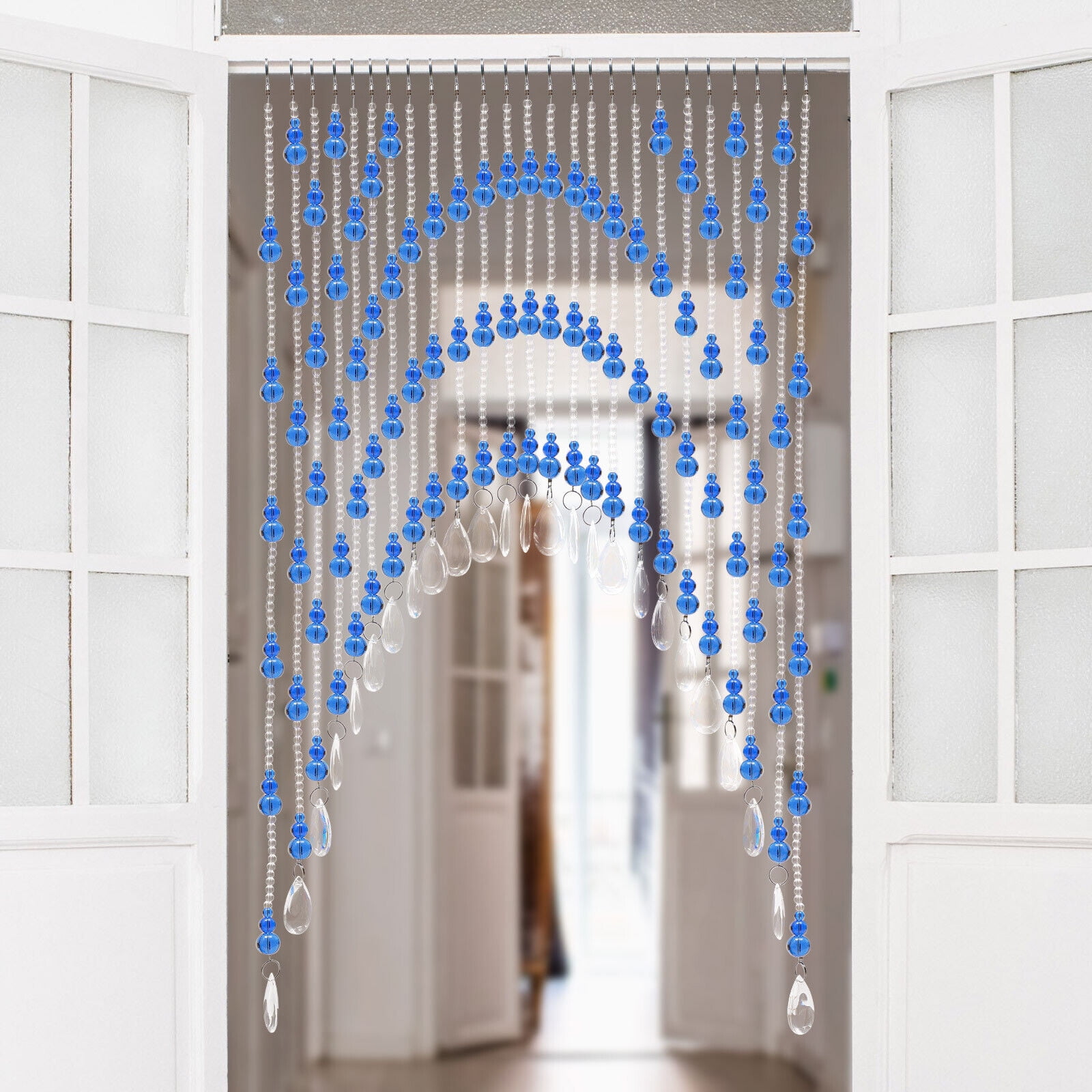 Miumaeov 25 Strings Crystal Beaded Curtain Arched Door String Curtains ...