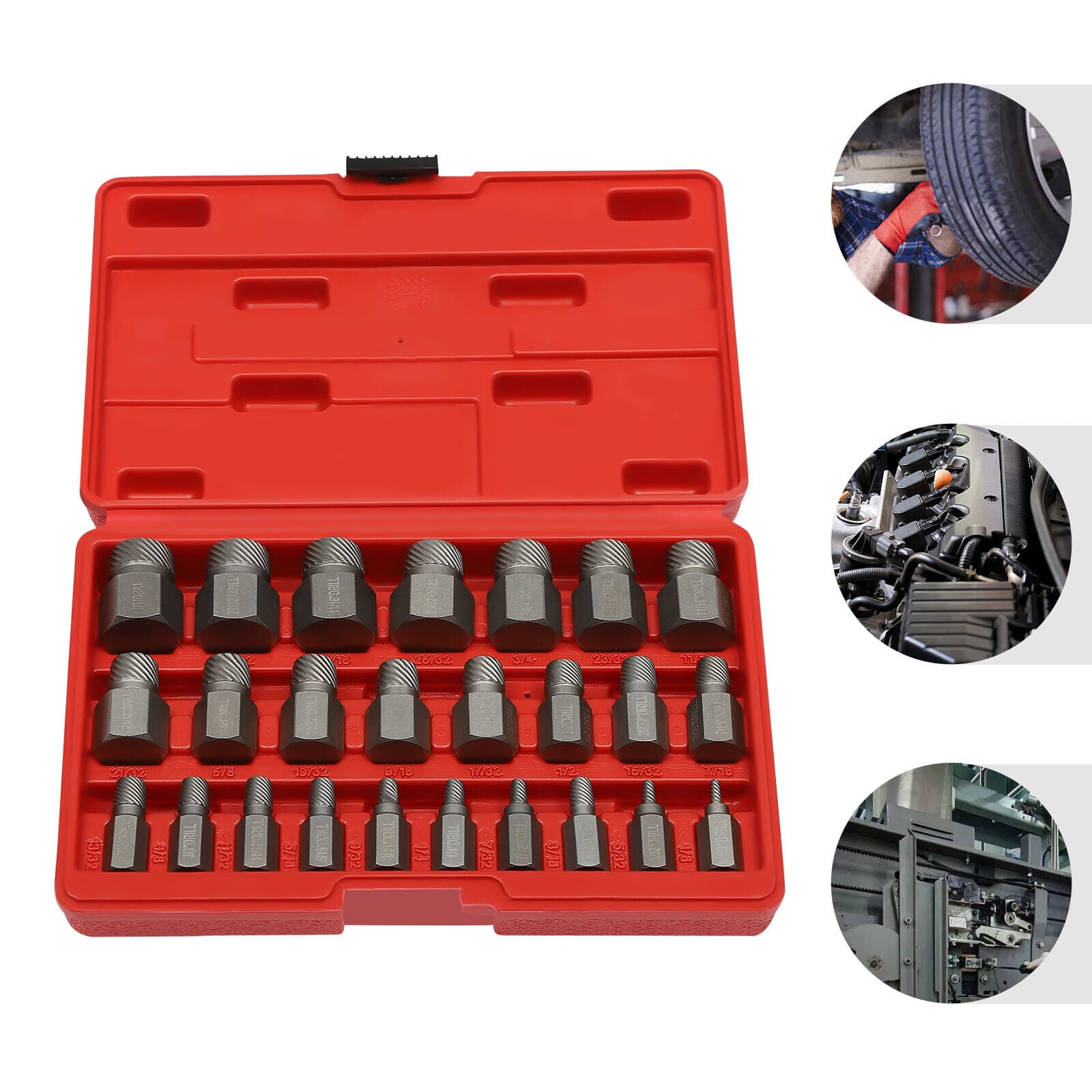 Miumaeov 25Pcs Screw Extractor Set Steel Hex-Head Multi Spline Screw ...