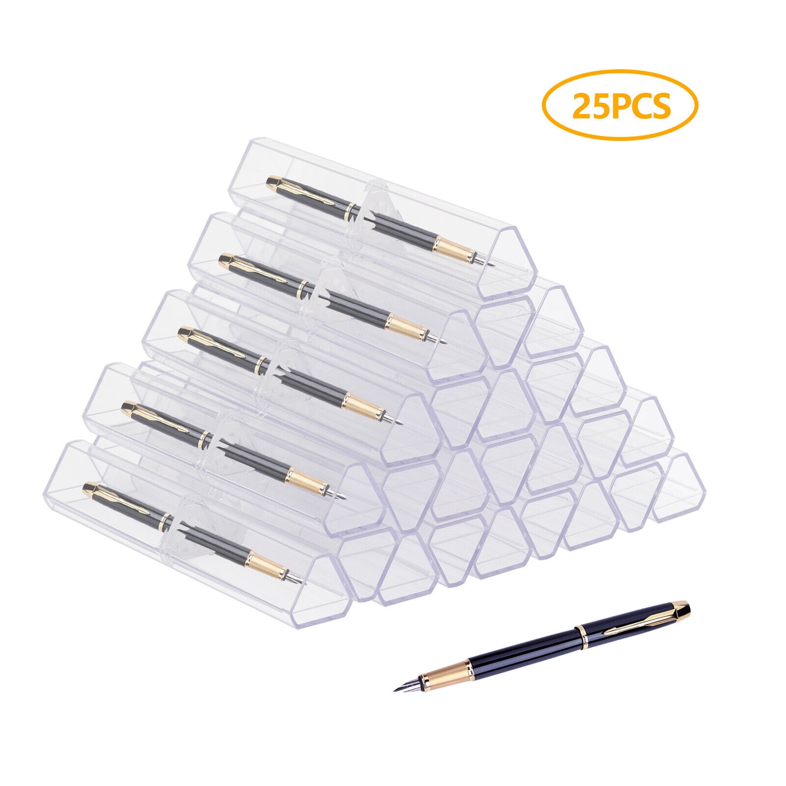Miumaeov 25pcs Acrylic Pen Case Pen Gift Box Triangle Clear Pen Display ...