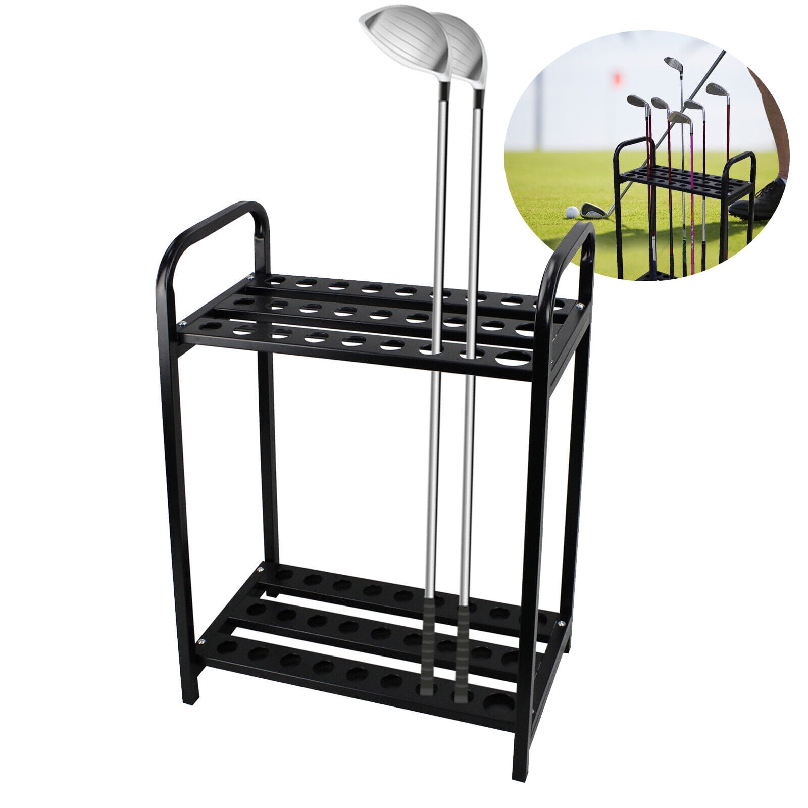 Miumaeov 27-Hole Golf Club Organizer Display Rack Golf Putter Storage ...