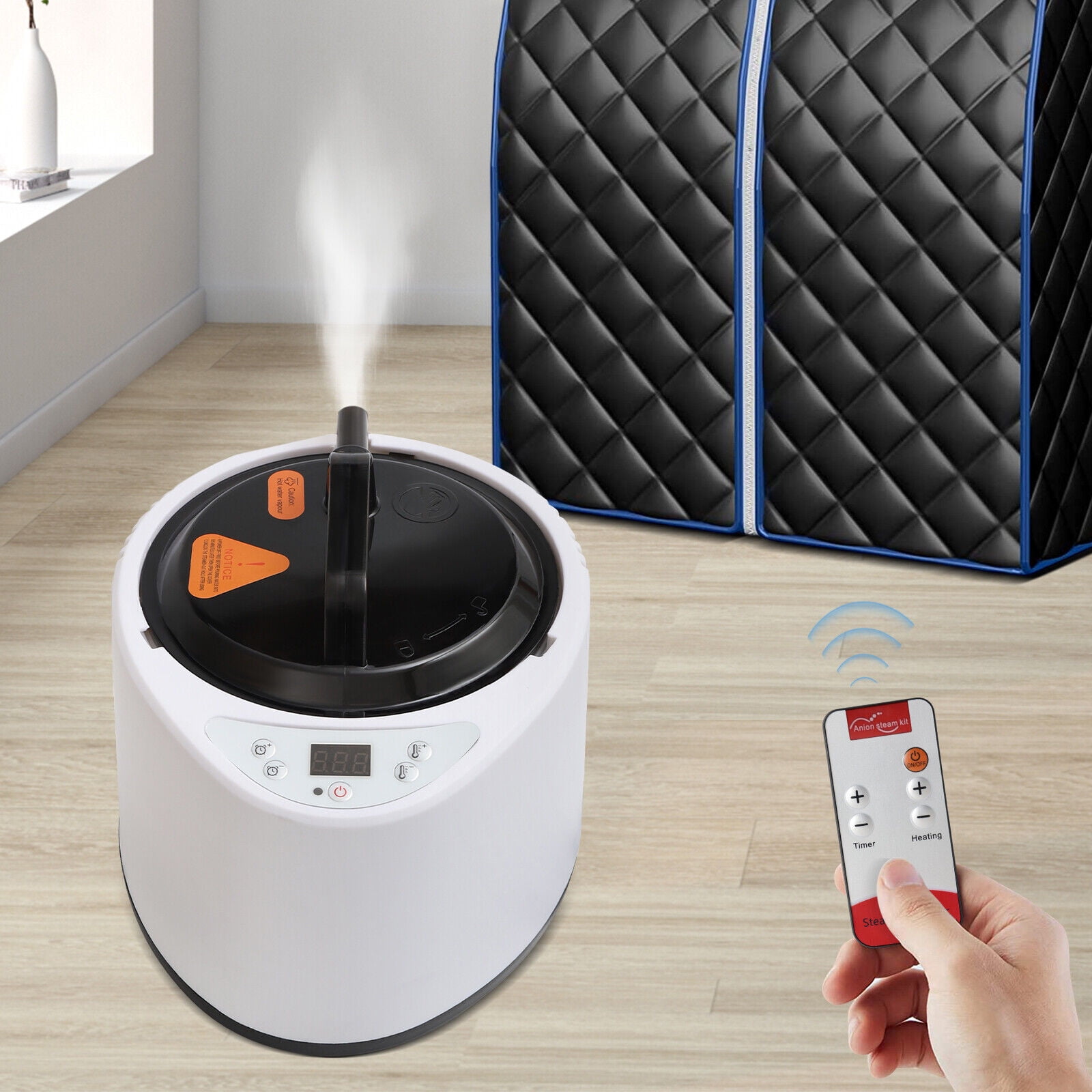 Miumaeov 2L 1000W Portable Personal Steam Sauna Heated Steamer Pot Home ...