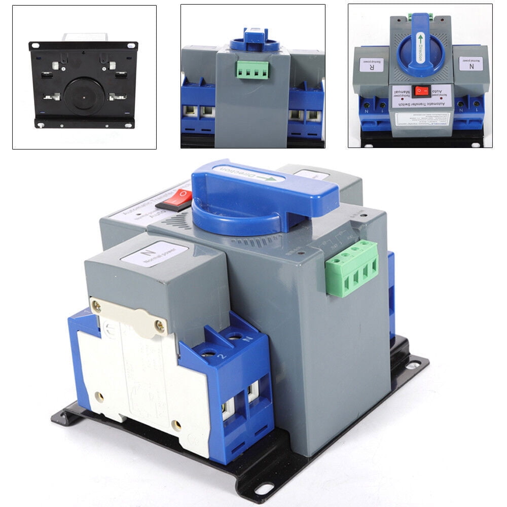 Miumaeov 2P 63A 110V Dual Power Automatic Transfer Switch Dual Power Generator Changeover Switch ...