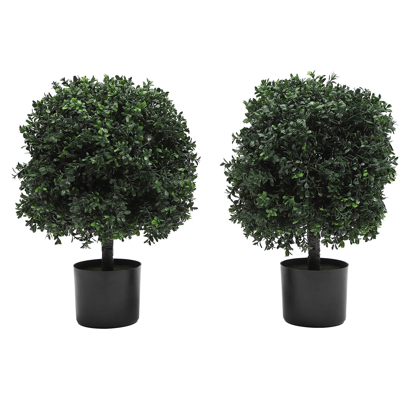 Miumaeov 2PCS Artificial Ball Bushes Potted Plants 16 Inches Wide ...